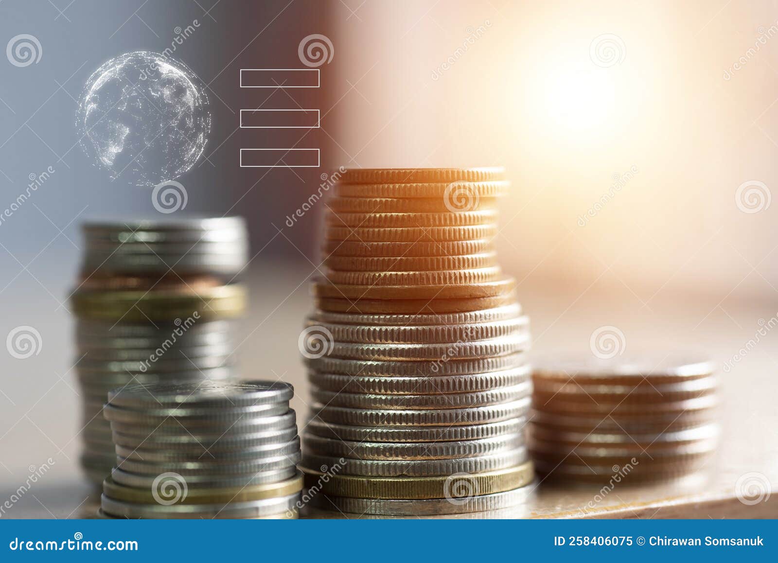 Coins in Saving Money Concept Stock Image - Image of growing, benefit ...