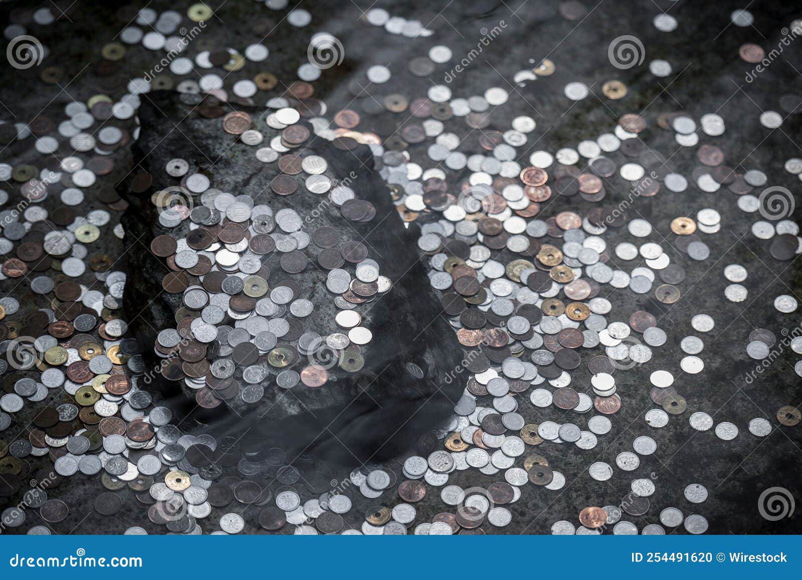 Coins Scattered on the Ground Stock Photo - Image of currency ...