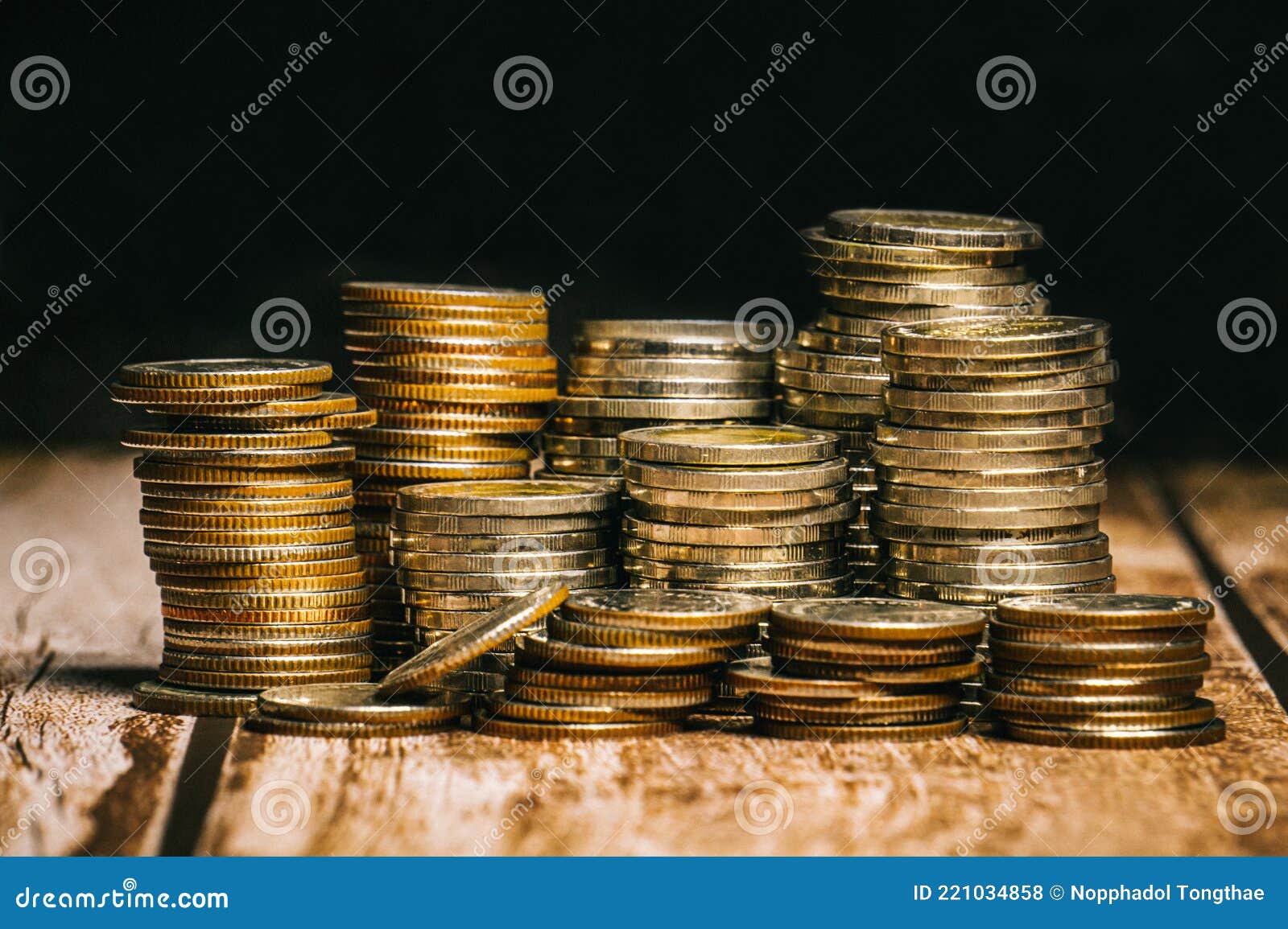 Coins Set Up in Rows of High Stock Photo - Image of coin, currency ...