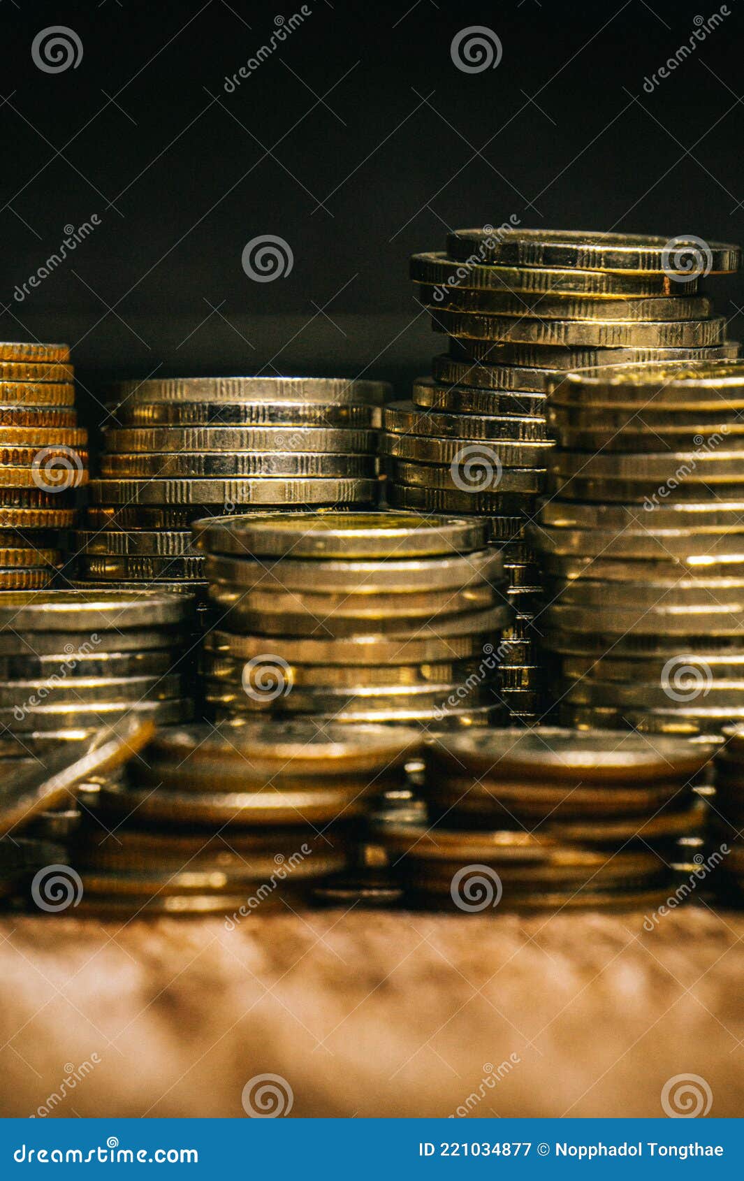 Coins Set Up in Rows of High Stock Image - Image of color, finance ...
