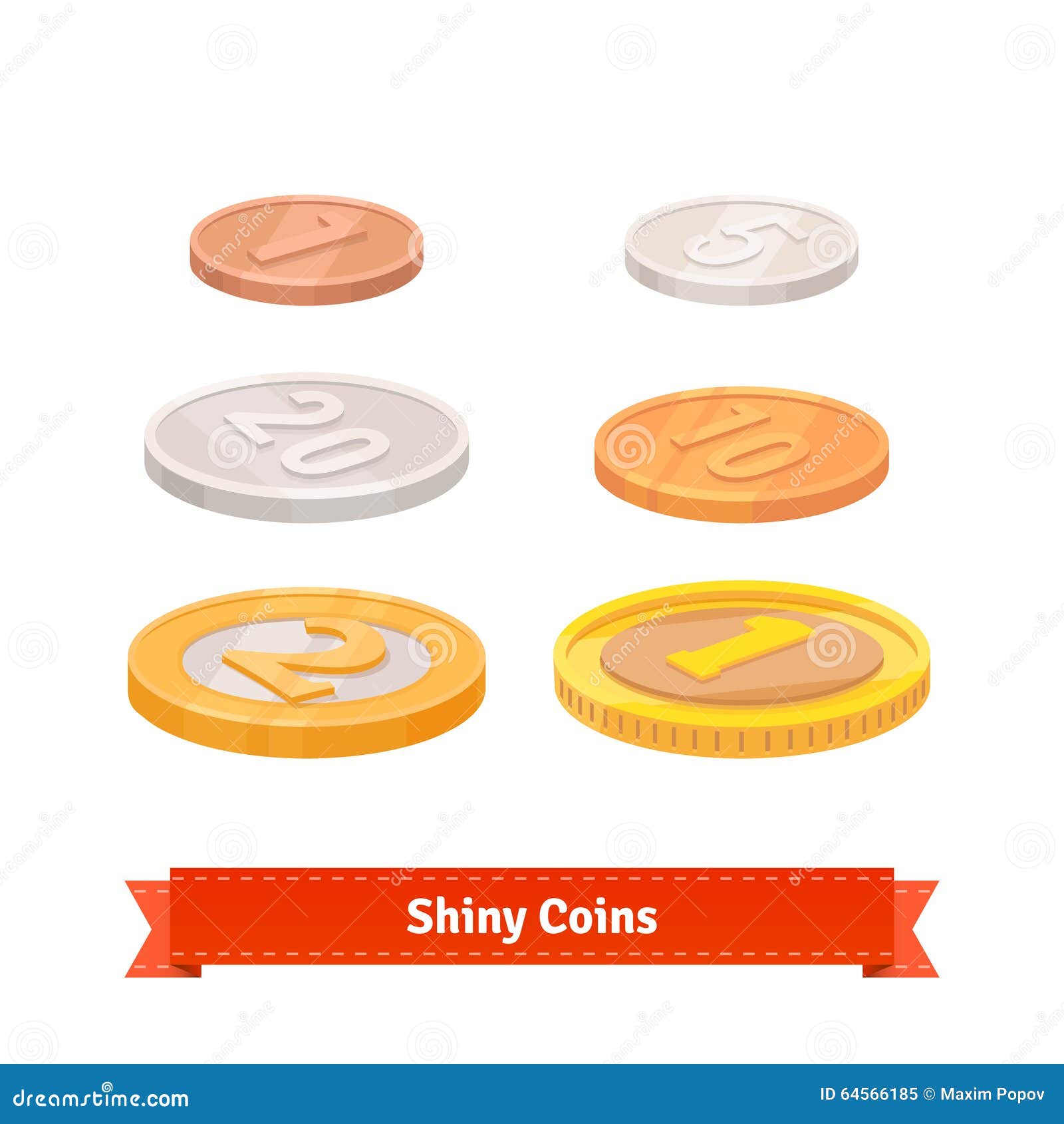 Coins set of various faces stock vector. Illustration of face - 64566185