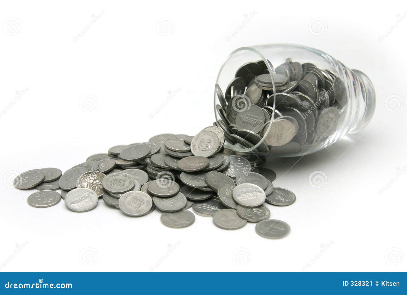 Coins-spill stock image. Image of tipped, money, splayed - 328321