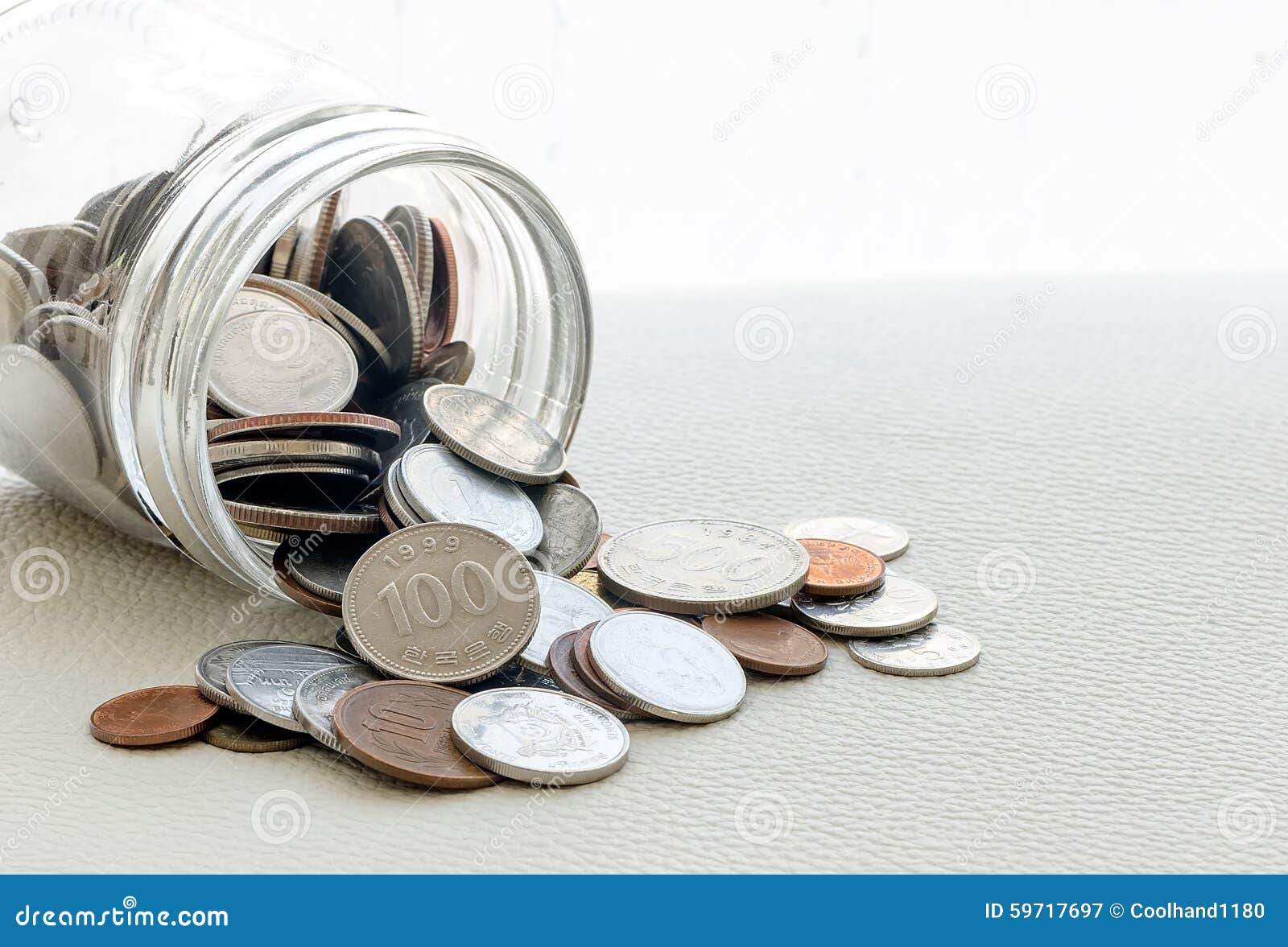 Coins spilling stock image. Image of coin, savings, loan - 59717697
