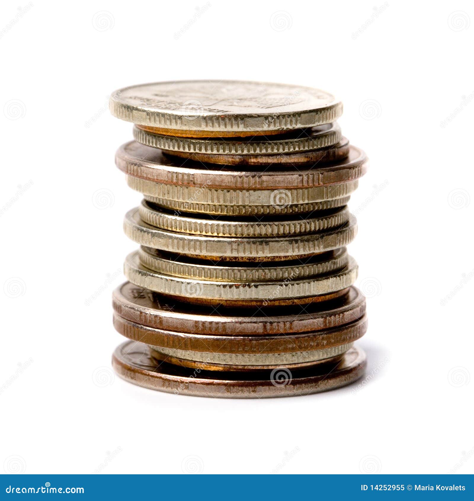 Coins stack stock image. Image of copper, economics, goldish - 14252955