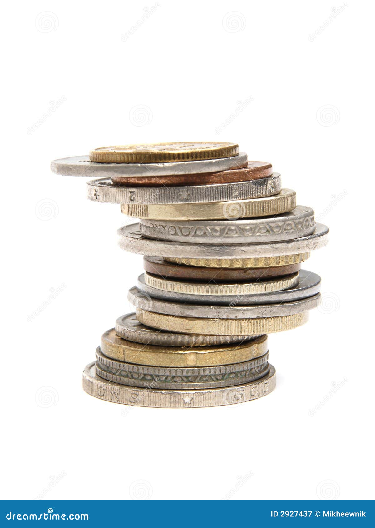 Coins stack 2 stock image. Image of debt, wages, change - 2927437