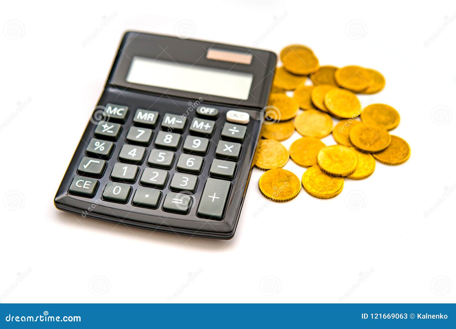 Coins Stack and Calculator for Financial Management Concept Stock Image ...