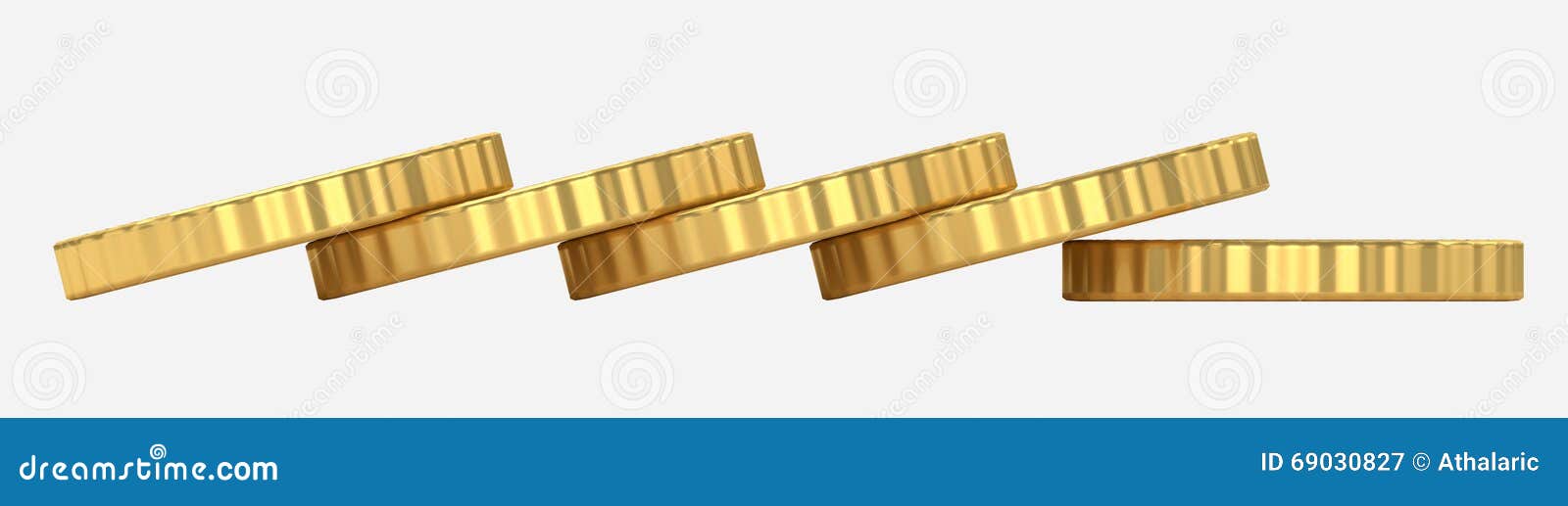 Coins Stack 3d Illustration Stock Illustration - Illustration of gold ...