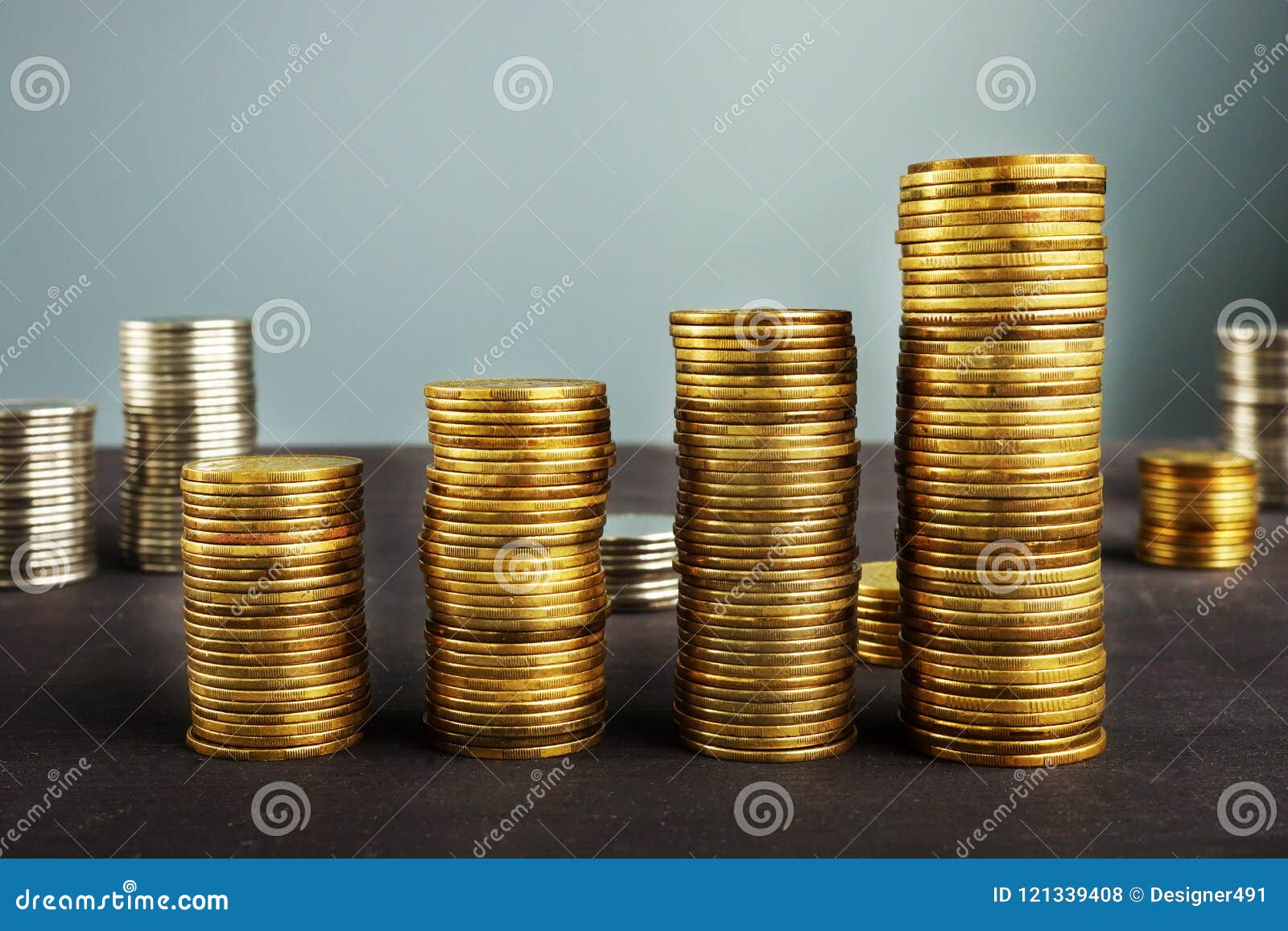 Coins Stack. Financial Growth. Wealth Management. Stock Photo - Image ...