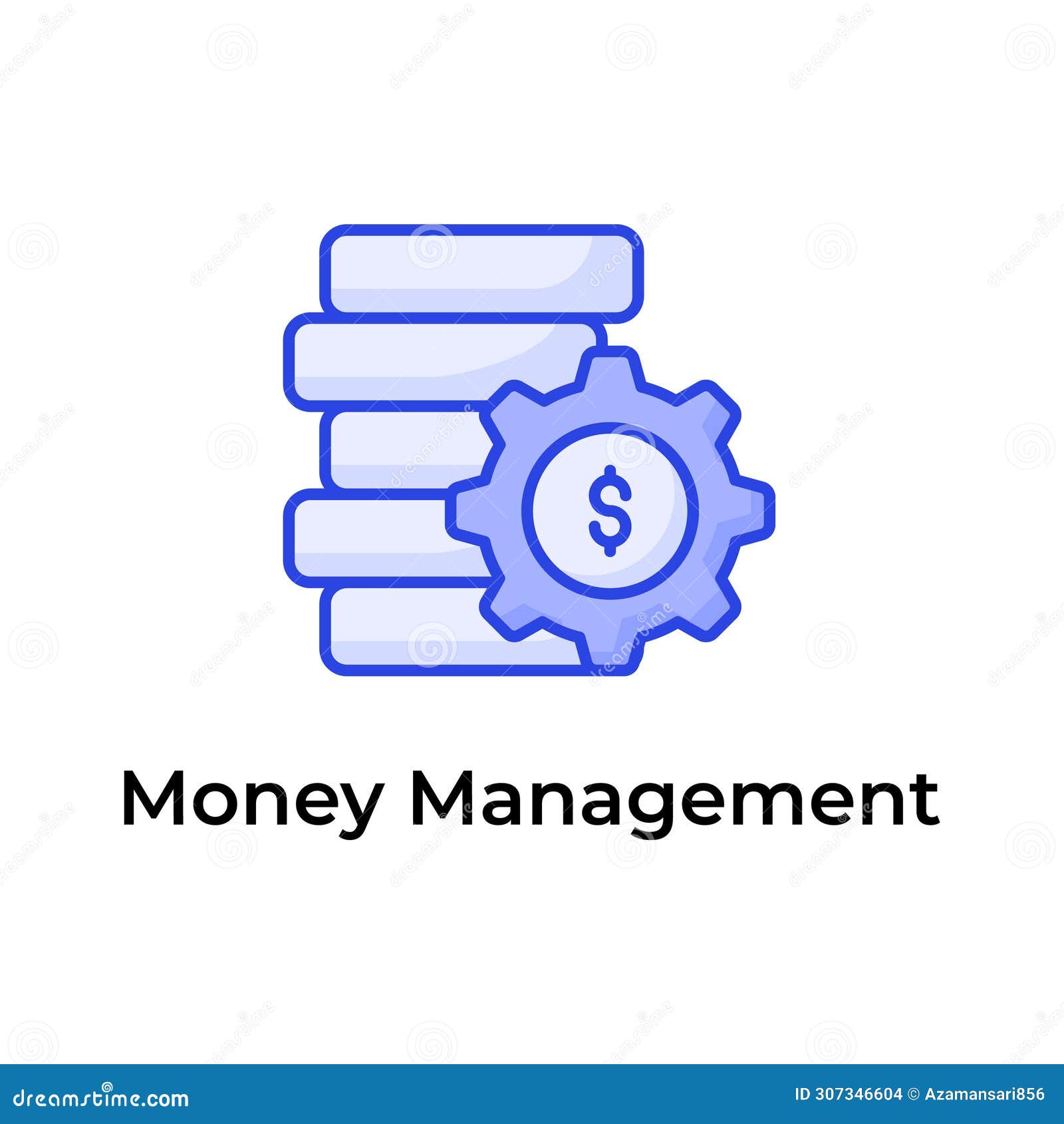 Coins Stack with Gear Showing Concept Icon of Money Management Stock ...