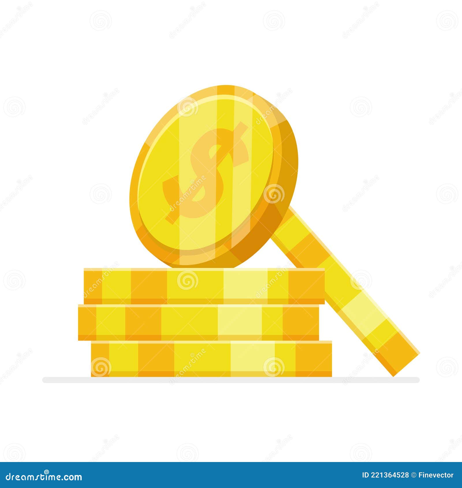 Coins Stack. Golden Coins Isolated on White Background Stock Vector ...