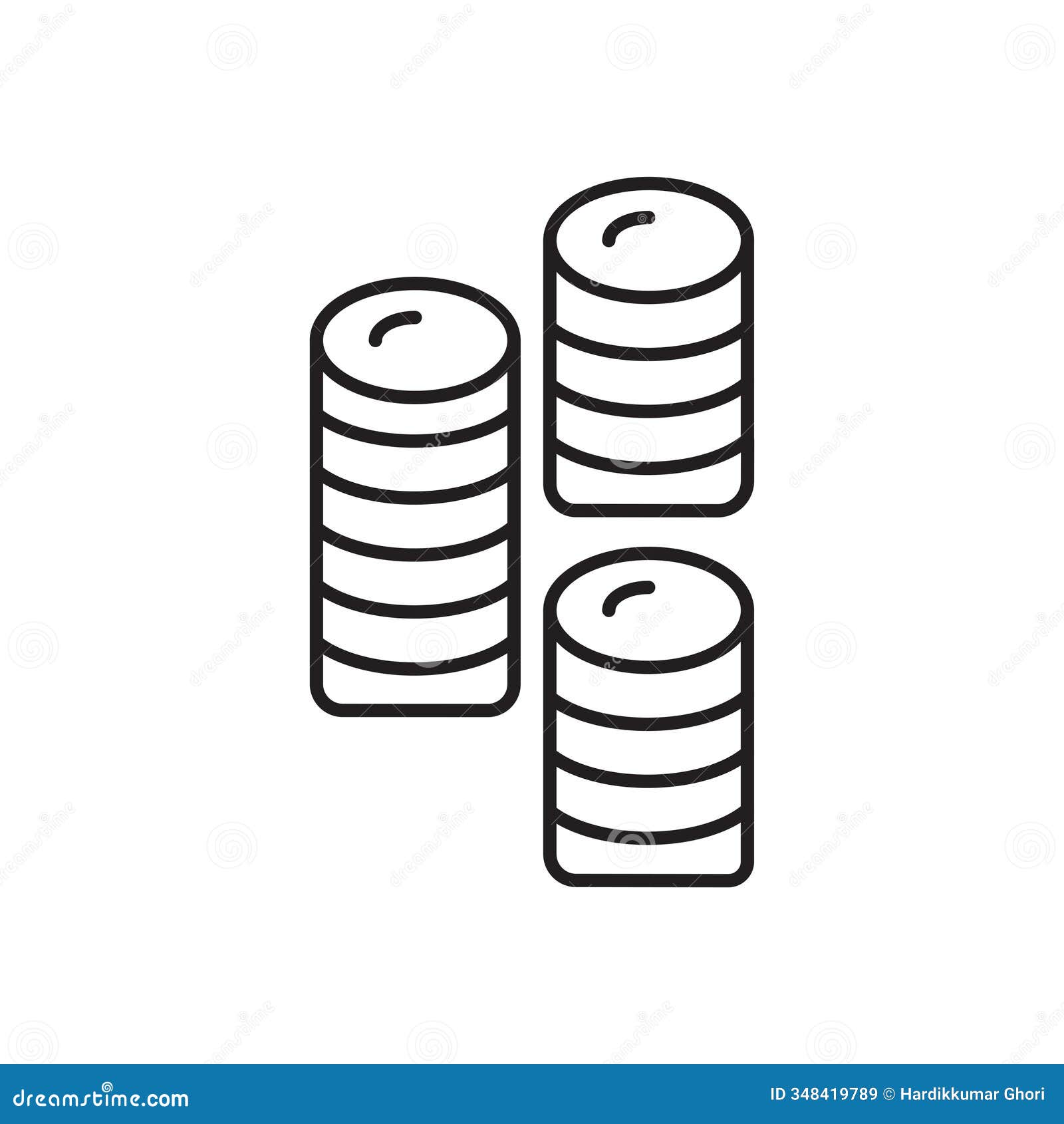 Coins stack icon vector stock illustration. Illustration of gamble ...