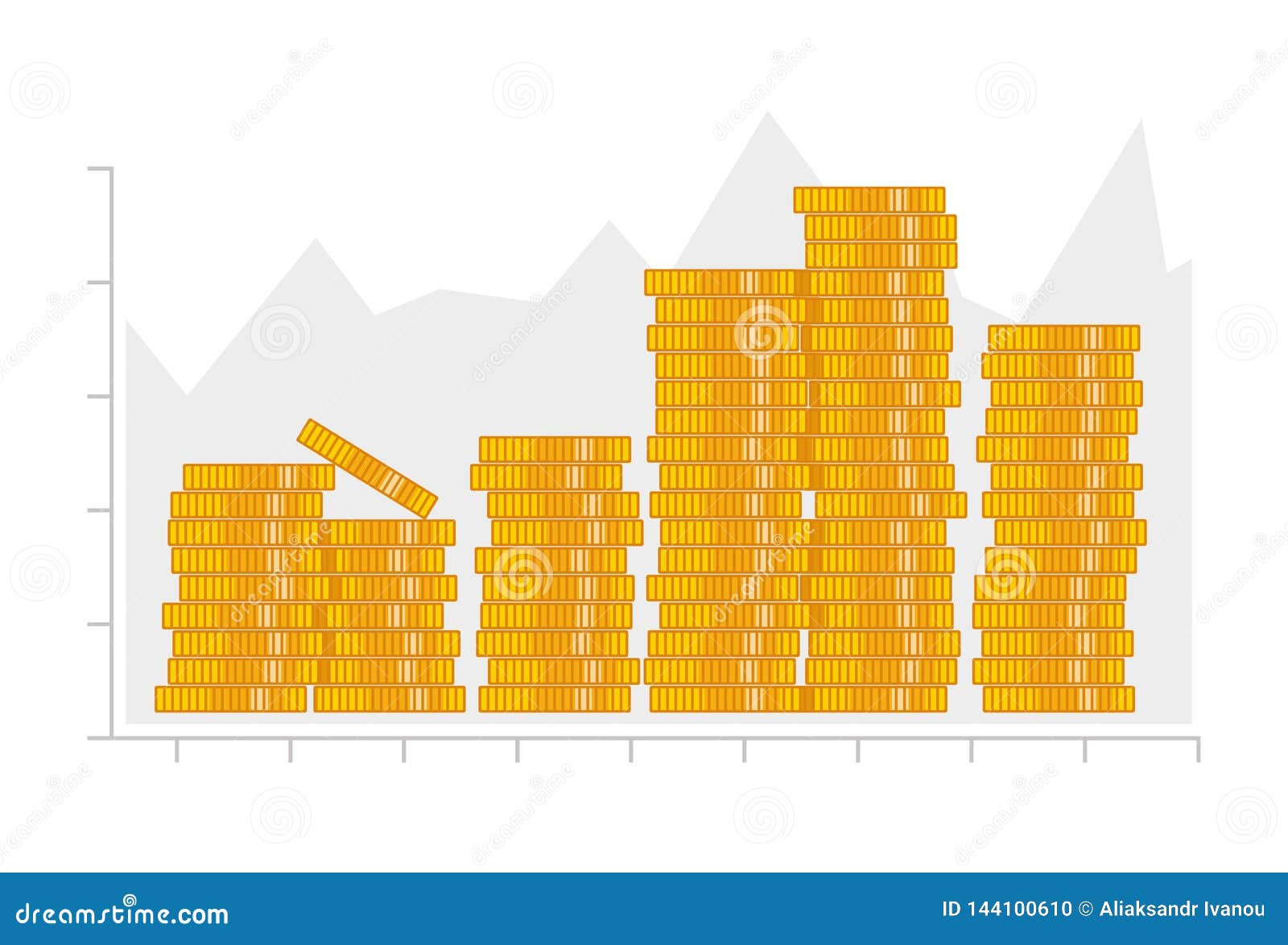 Coins Stack. Infographics Elements. Gold Money Icon Flat Design ...