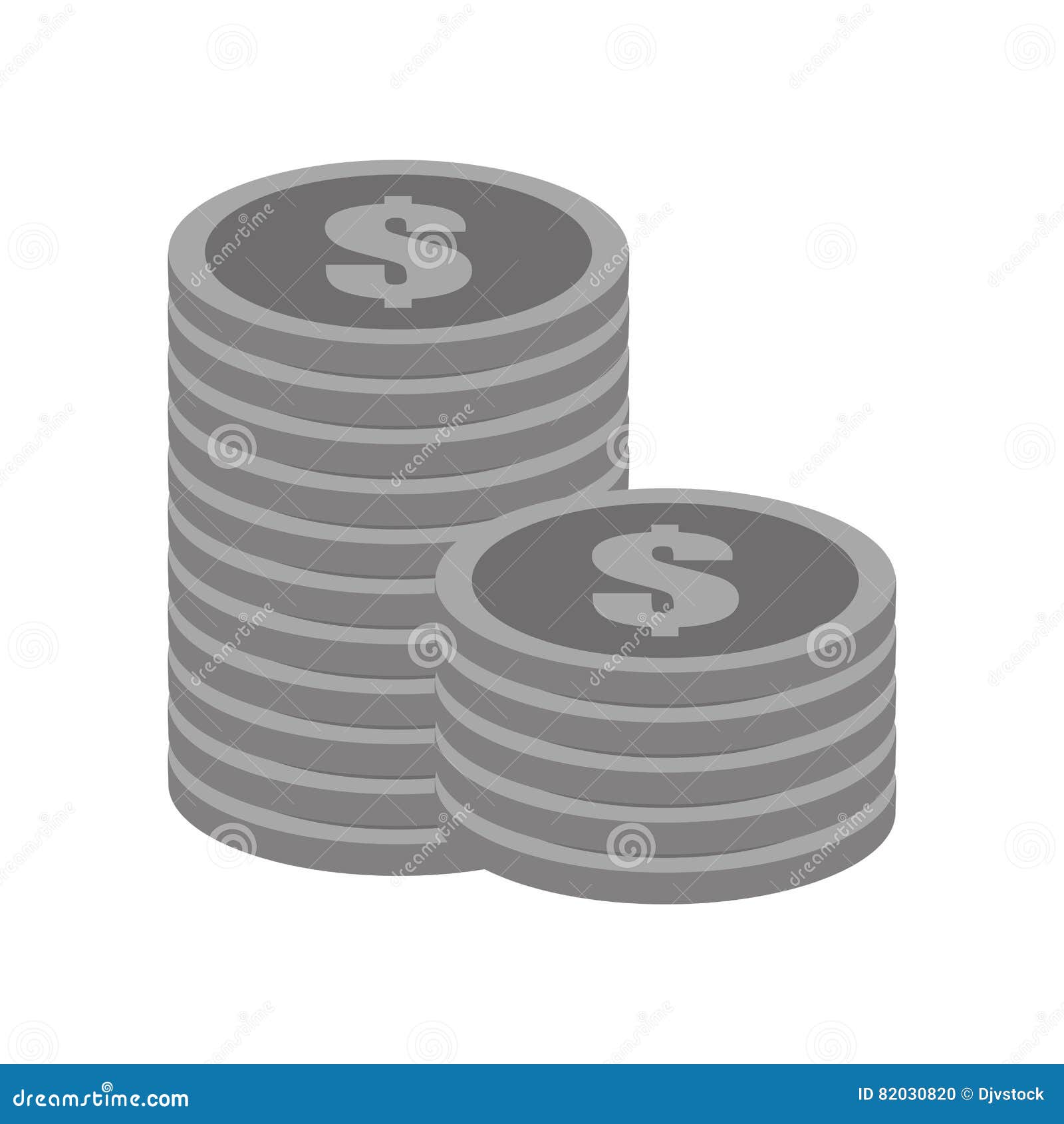 Coins Stack Money Gray Color Stock Vector - Illustration of business ...
