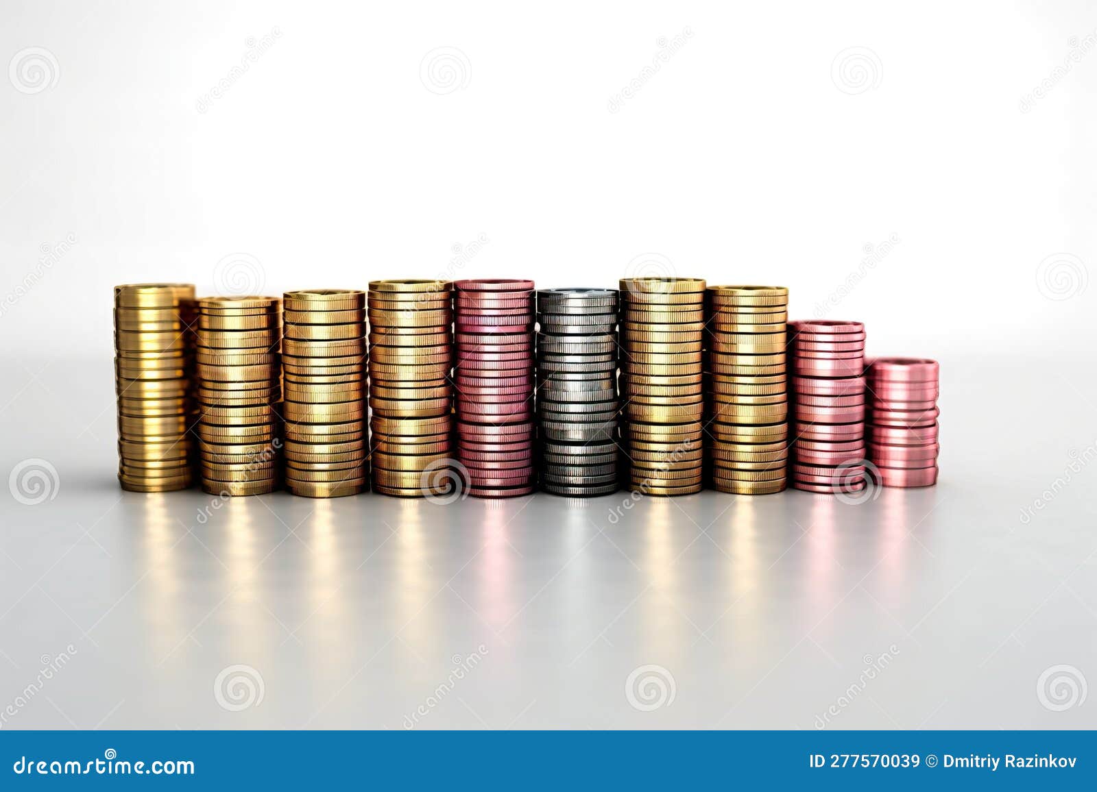 Coins Stack. Money Pile Wealth Background. Generative AI Stock ...