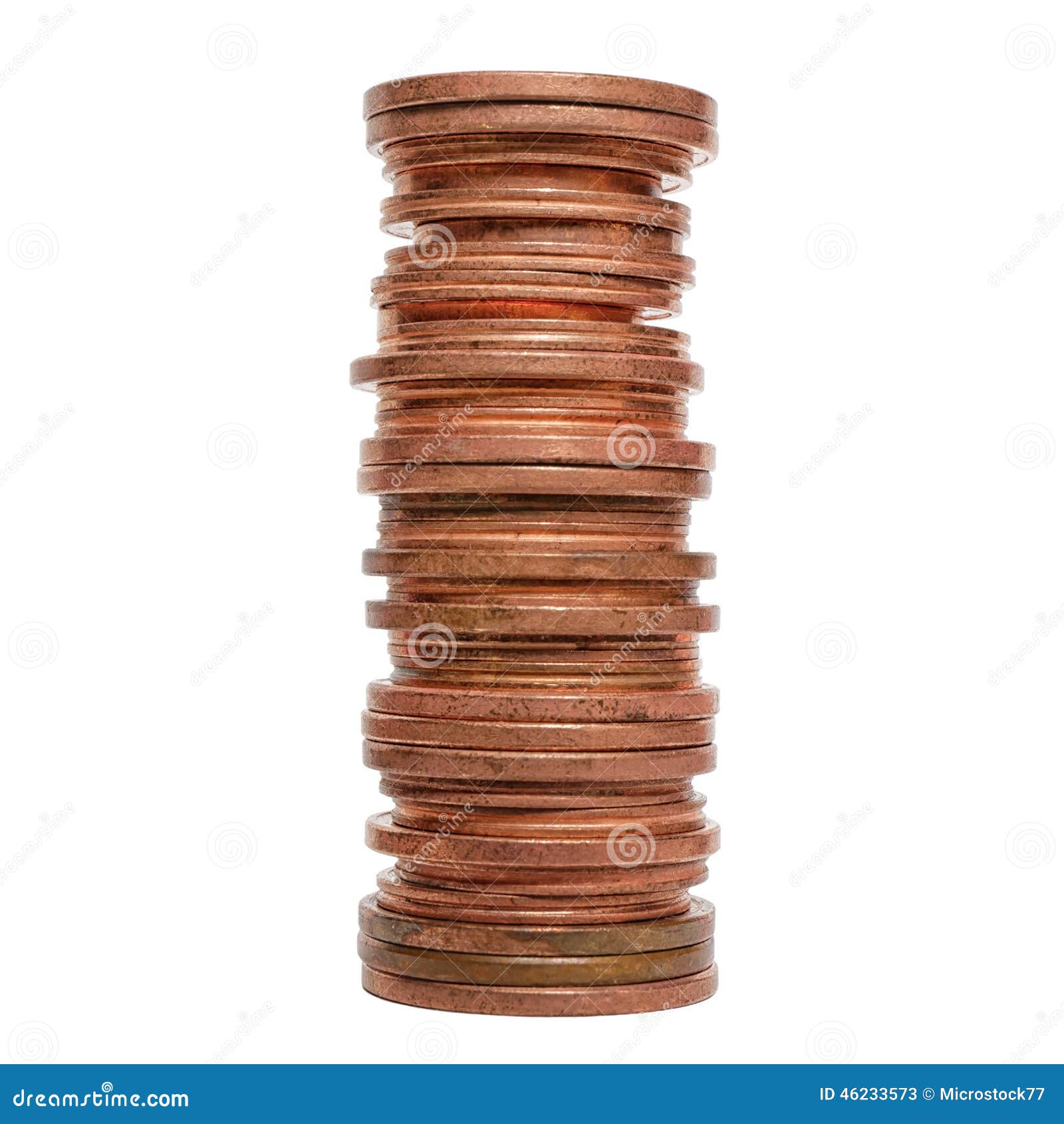 Coins stack pile isolated stock image. Image of closeup - 46233573