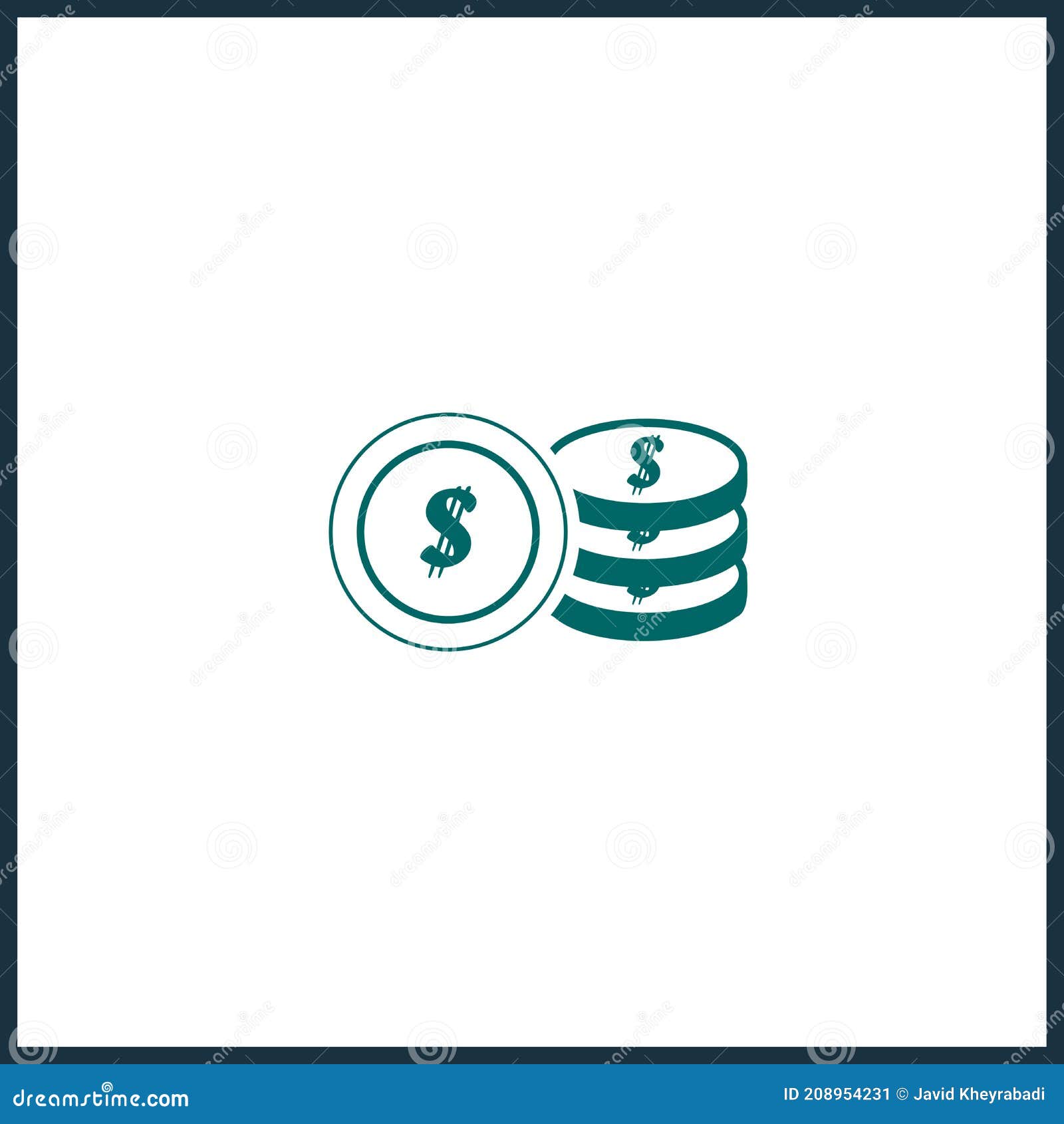 Coins Stack Simple Icon. Money Stacked Coins Icon Stock Vector ...