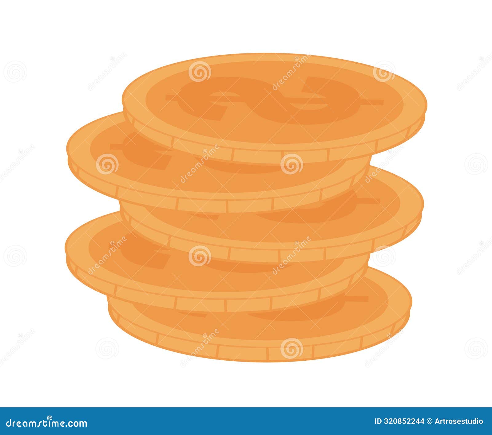 Coins Stack on Transparent Background, Finance Concept, Flat Design ...