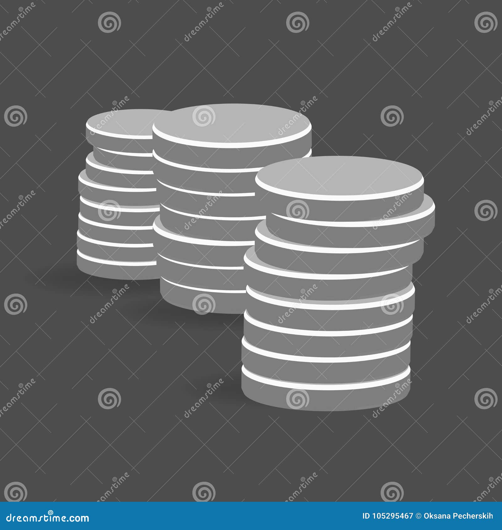 Coins Stack Vector Illustrationon . Vector Illustration, EPS10 Stock ...