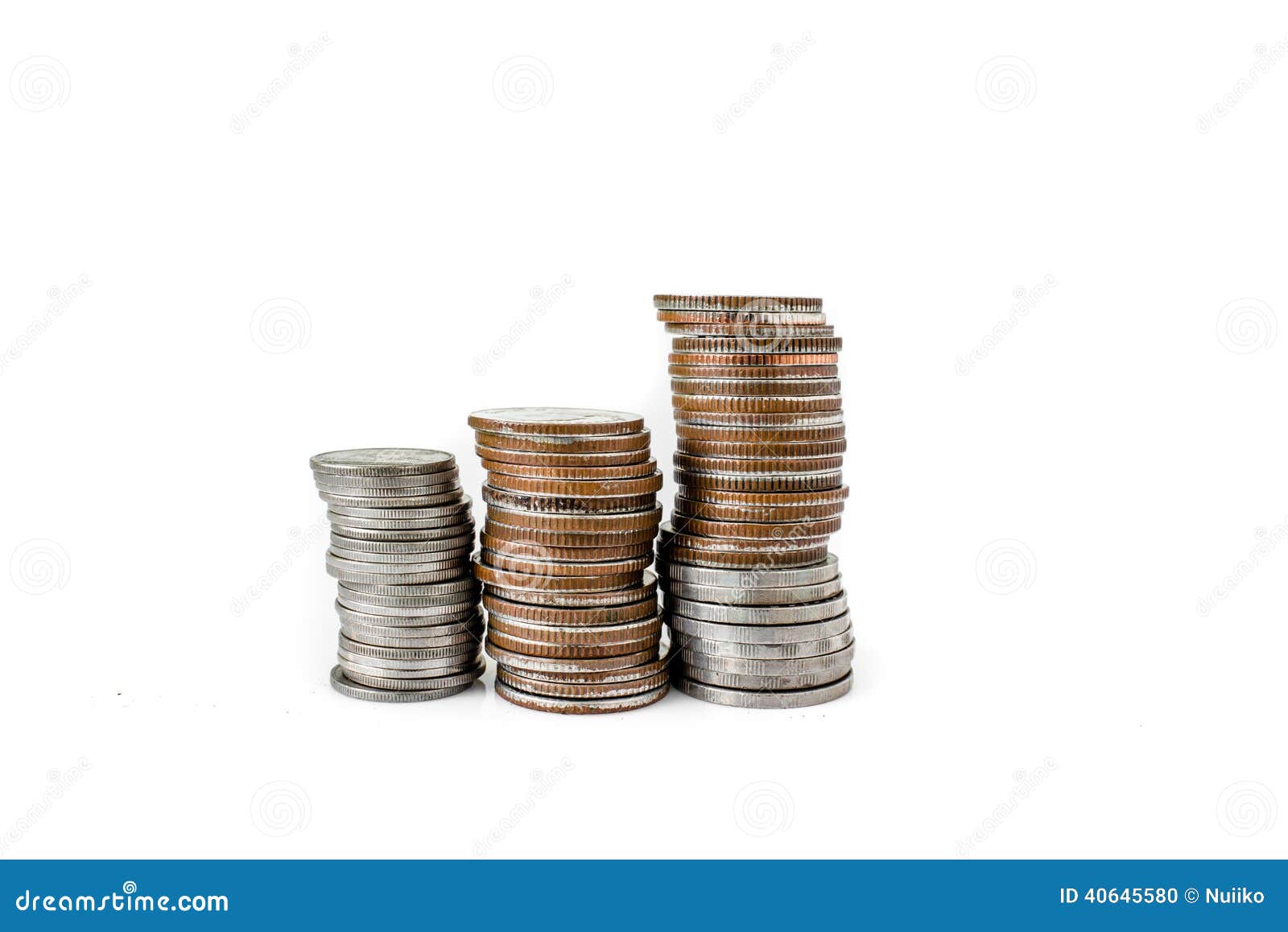 Coins Stack on White Background Stock Photo - Image of thai, business ...