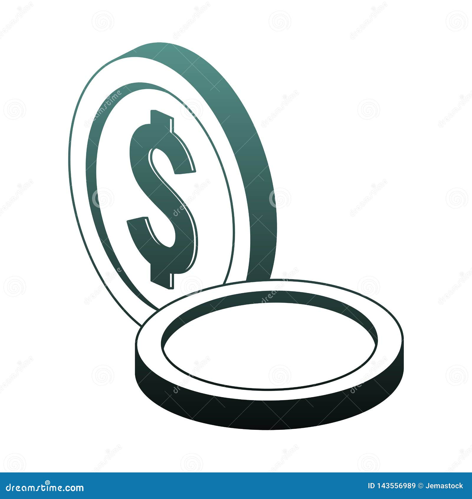 Coins Stacked Isolated Blue Lines Stock Vector - Illustration of growth ...