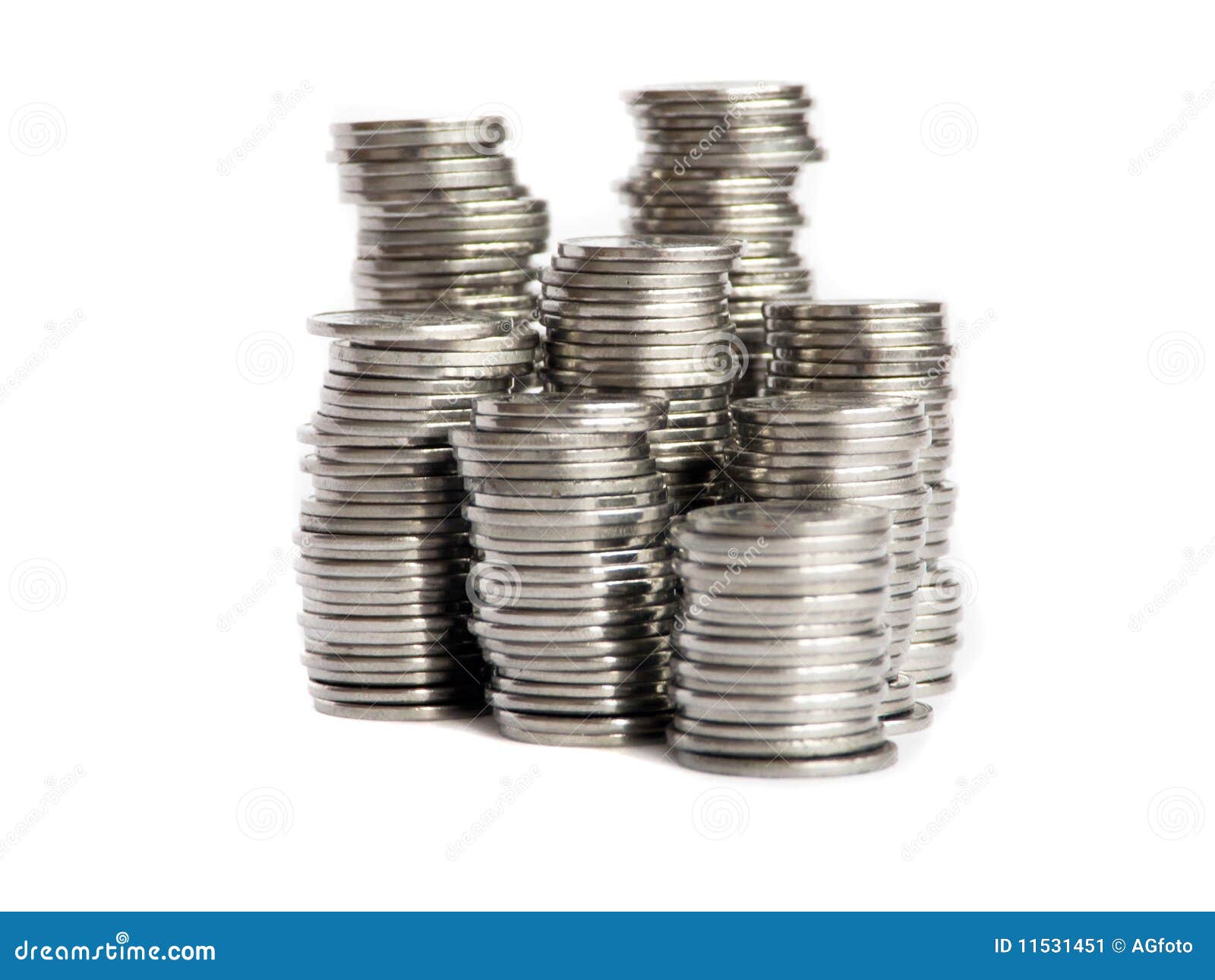 Coins stacks stock image. Image of isolated, investing - 11531451