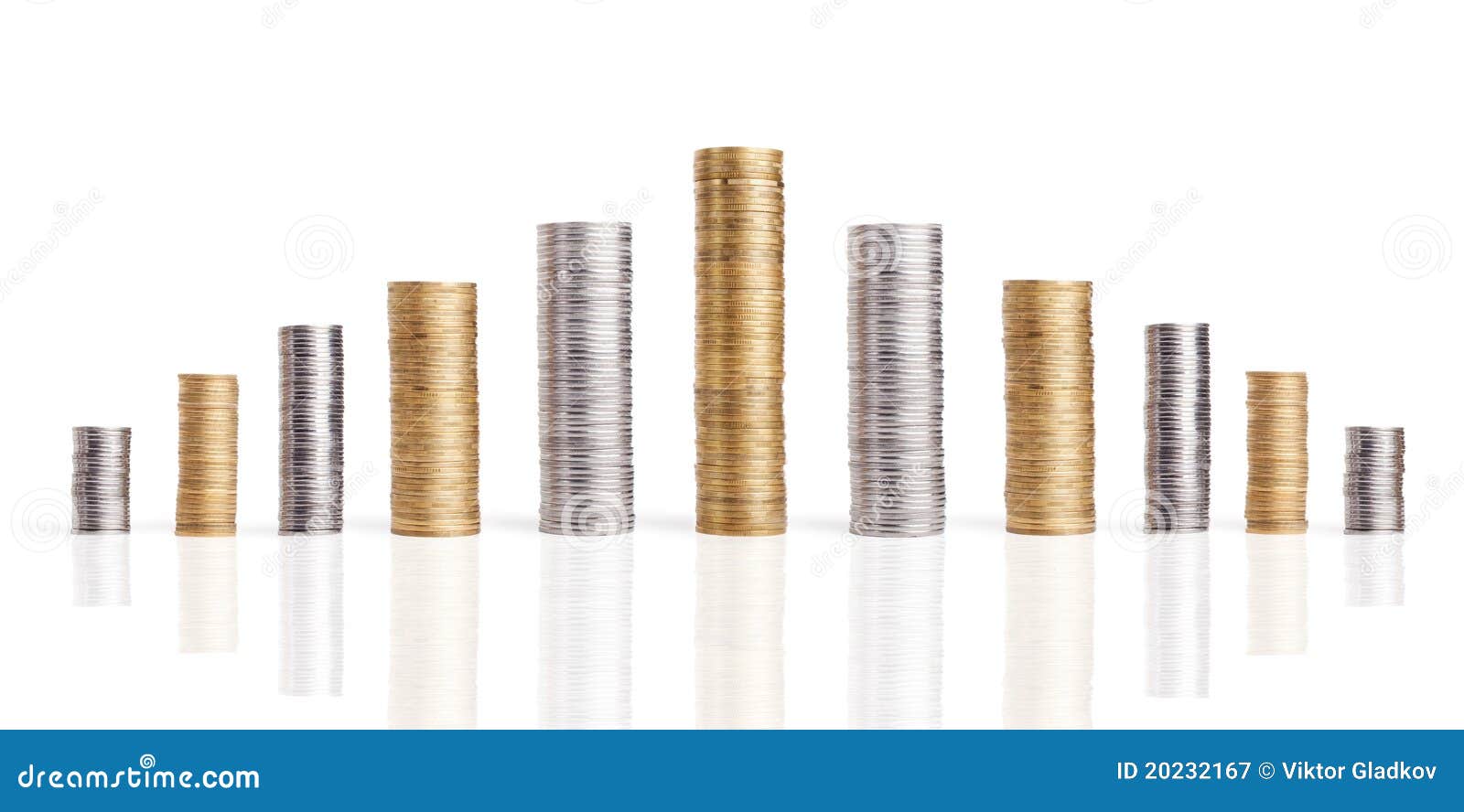 Coins stacks stock image. Image of isolated, diagram - 20232167