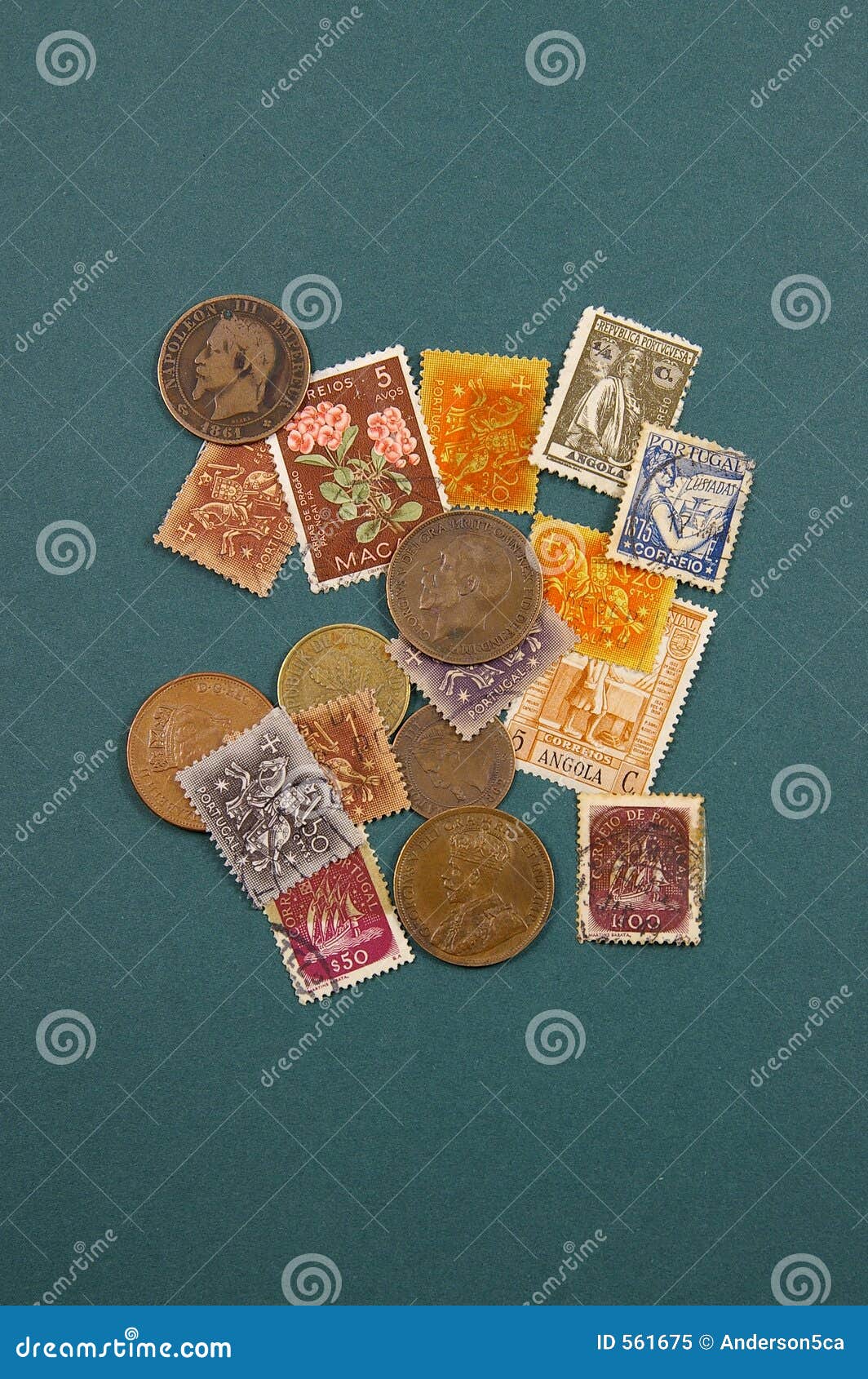Coins and Stamps editorial image. Image of angola, correio - 561675