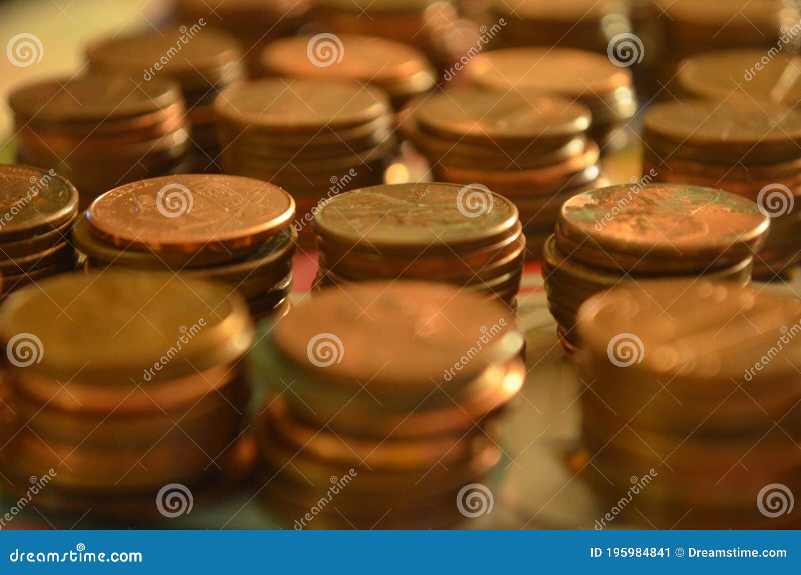 Coins on the table stock image. Image of watching, rich - 195984841