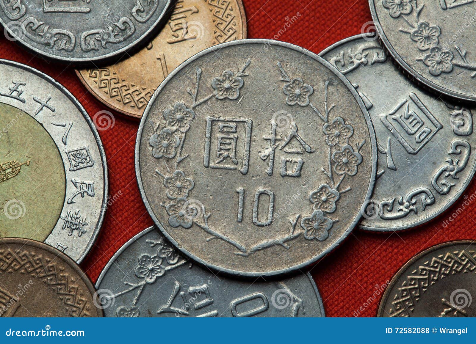 Coins of Taiwan stock photo. Image of travel, metal, currency - 72582088