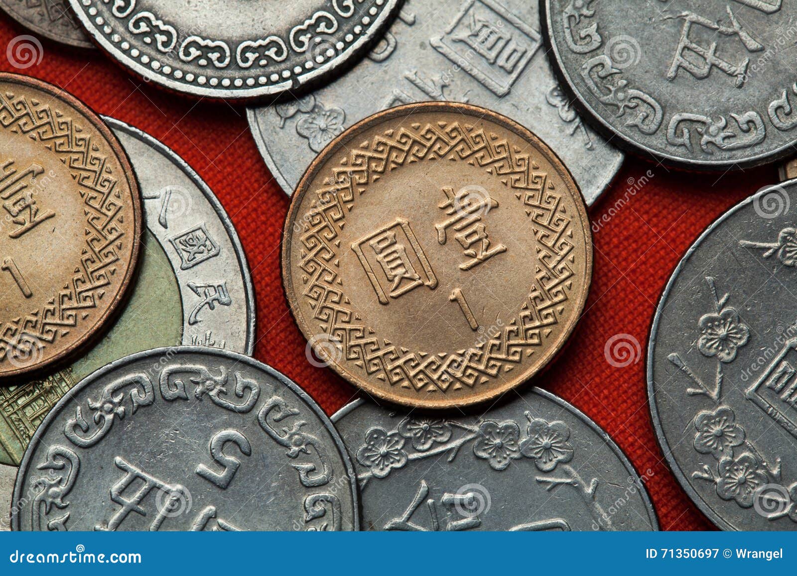 Coins of Taiwan stock image. Image of china, metal, chinese - 71350697