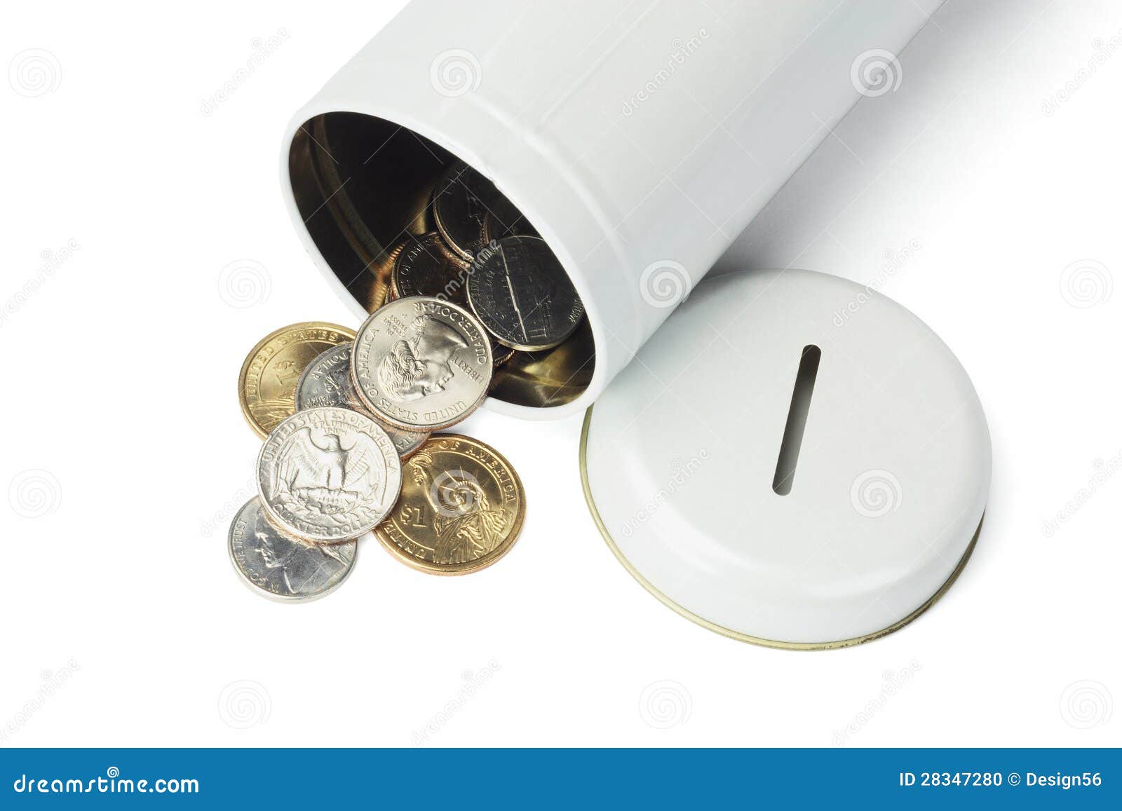 Coins and Tin Can stock photo. Image of financial, banking - 28347280