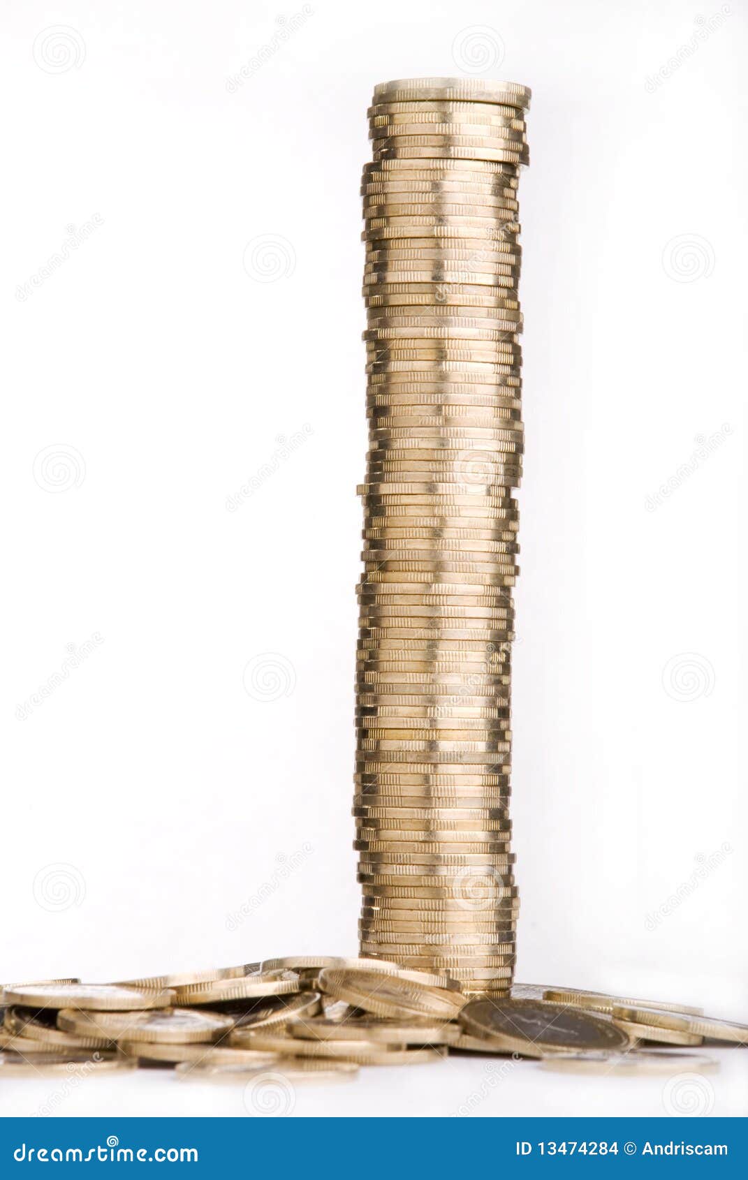 Coins tower stock photo. Image of coins, golden, european - 13474284