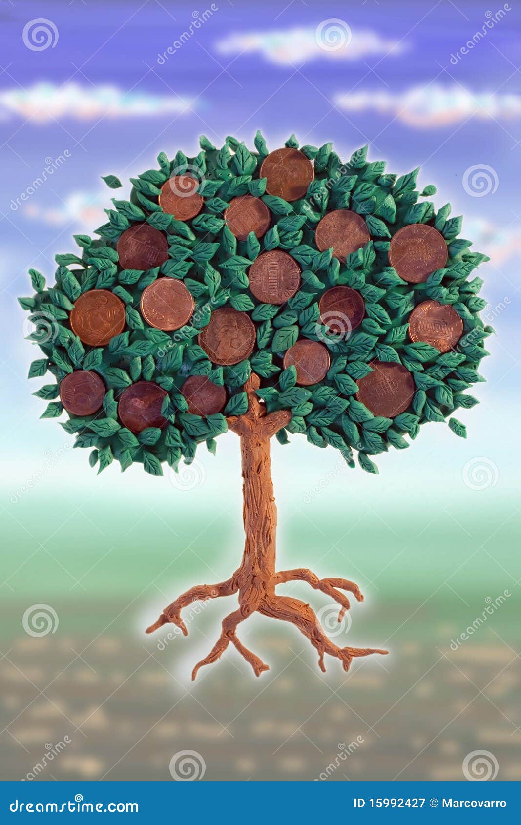 Coins tree stock illustration. Illustration of dividend - 15992427