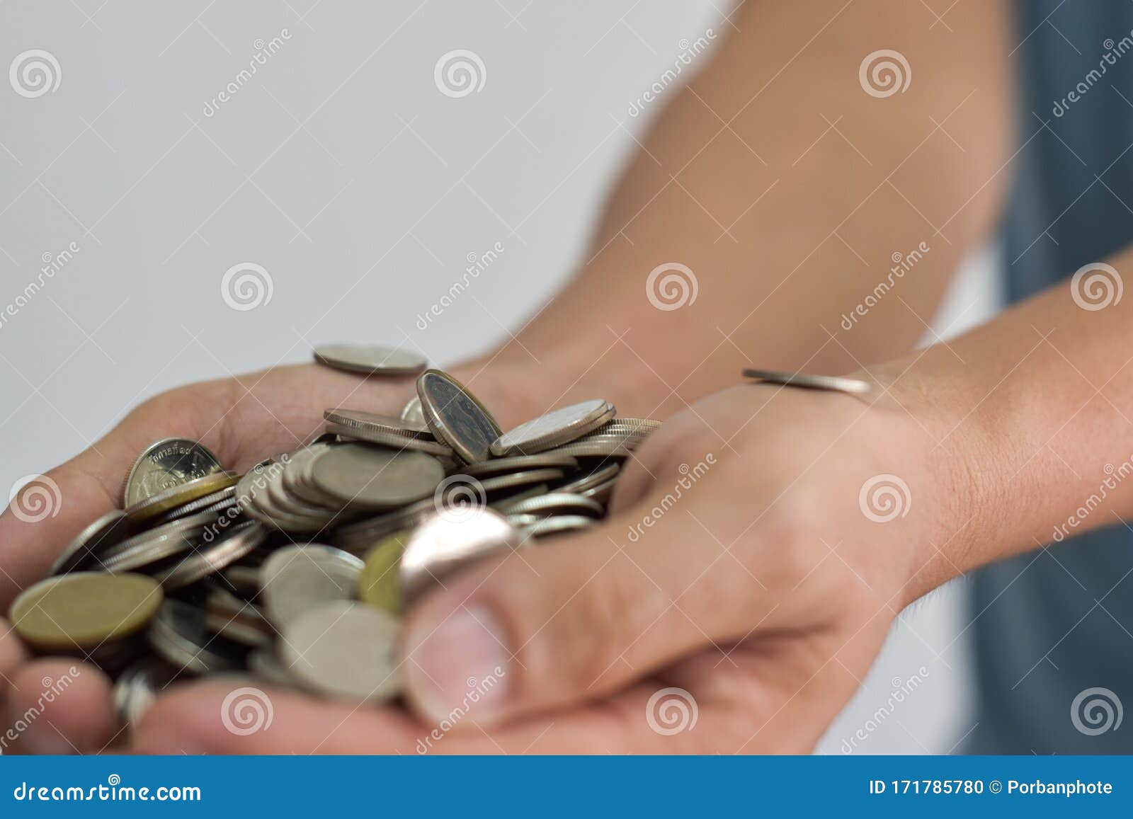 Coins in Hands. Concept Money Saving Stock Photo - Image of saving ...