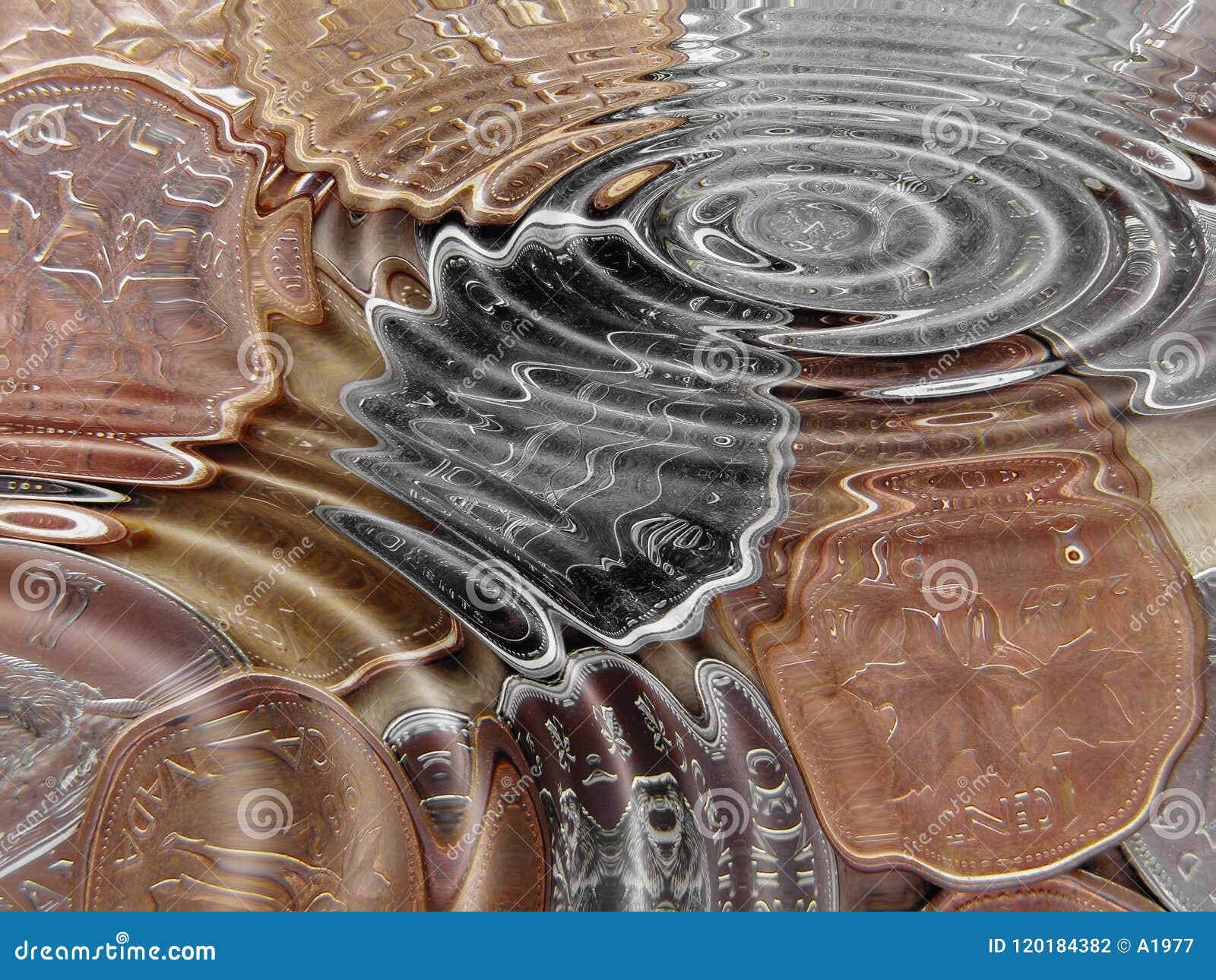 Coins under water stock photo. Image of background, coin - 120184382