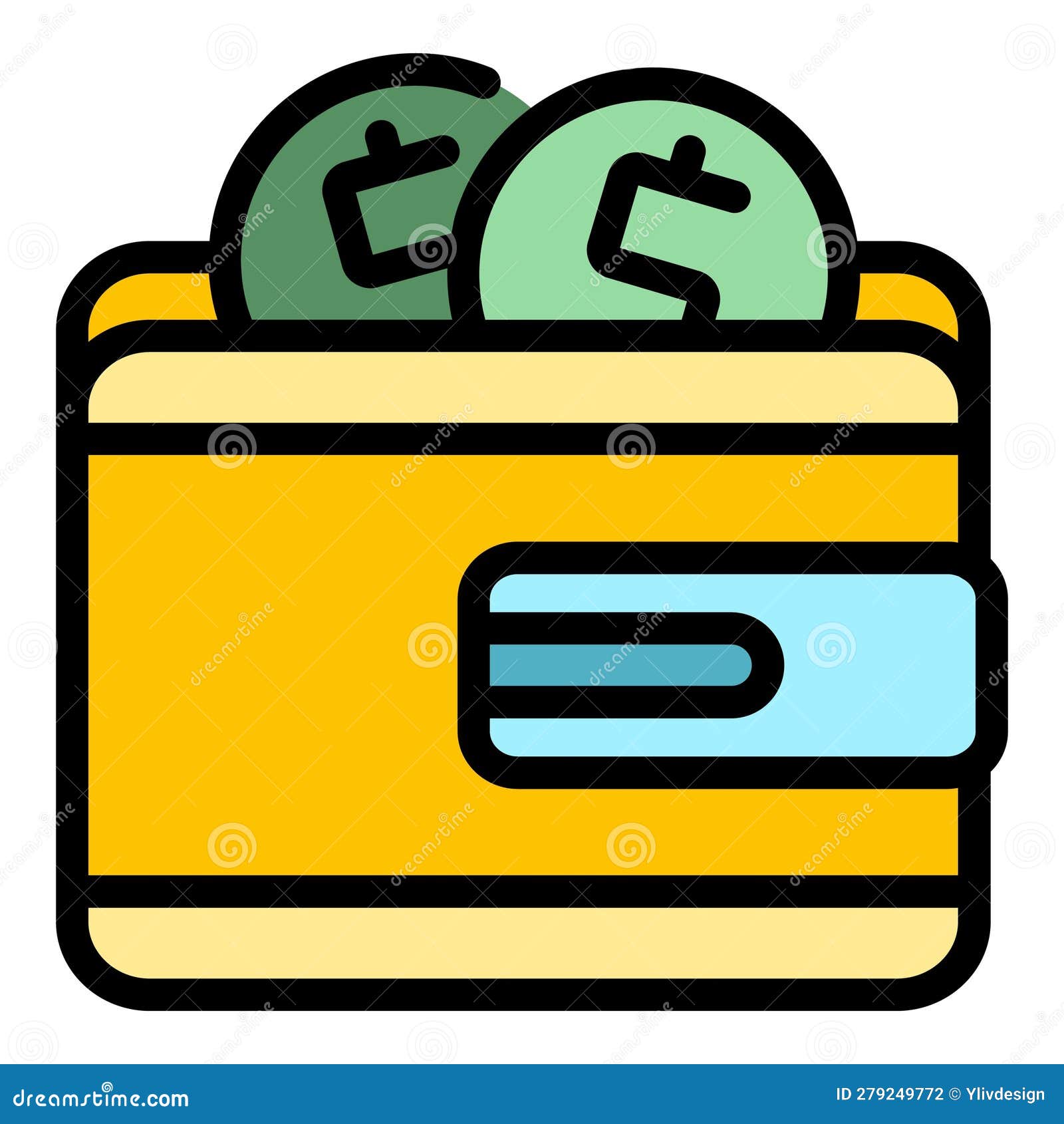 Coins Wallet Icon Vector Flat Stock Vector - Illustration of graphic ...
