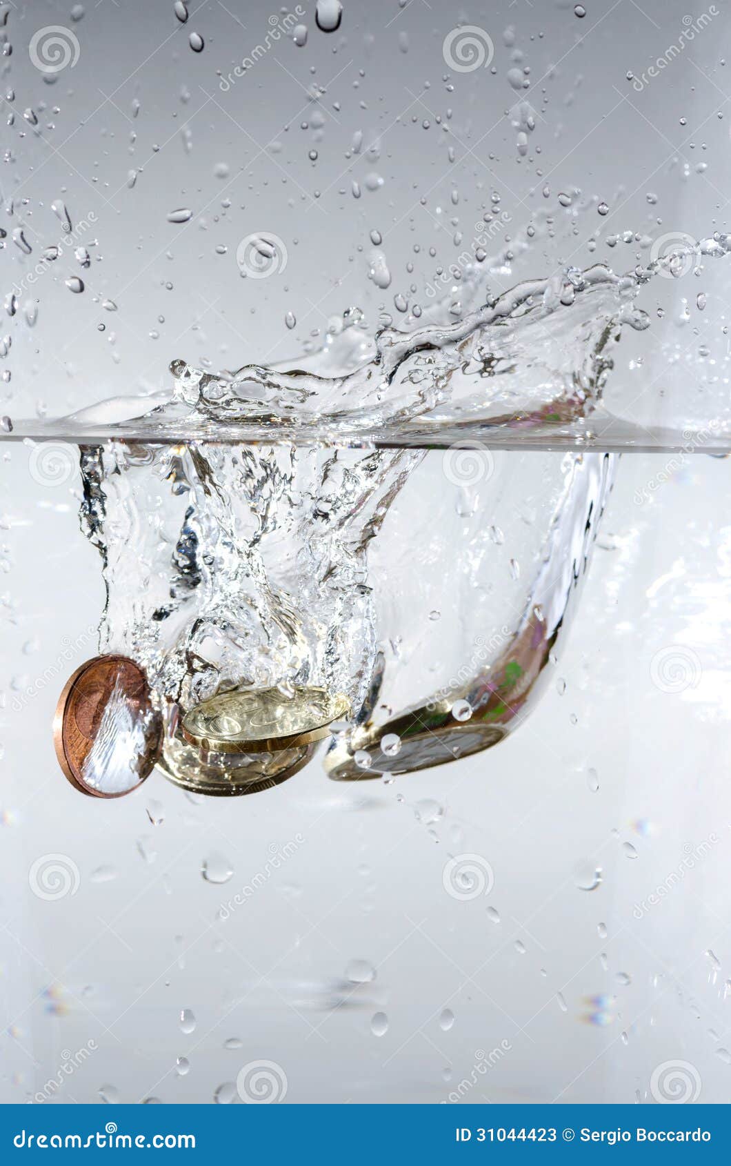 Coins in water stock image. Image of drops, bubbles, coins - 31044423
