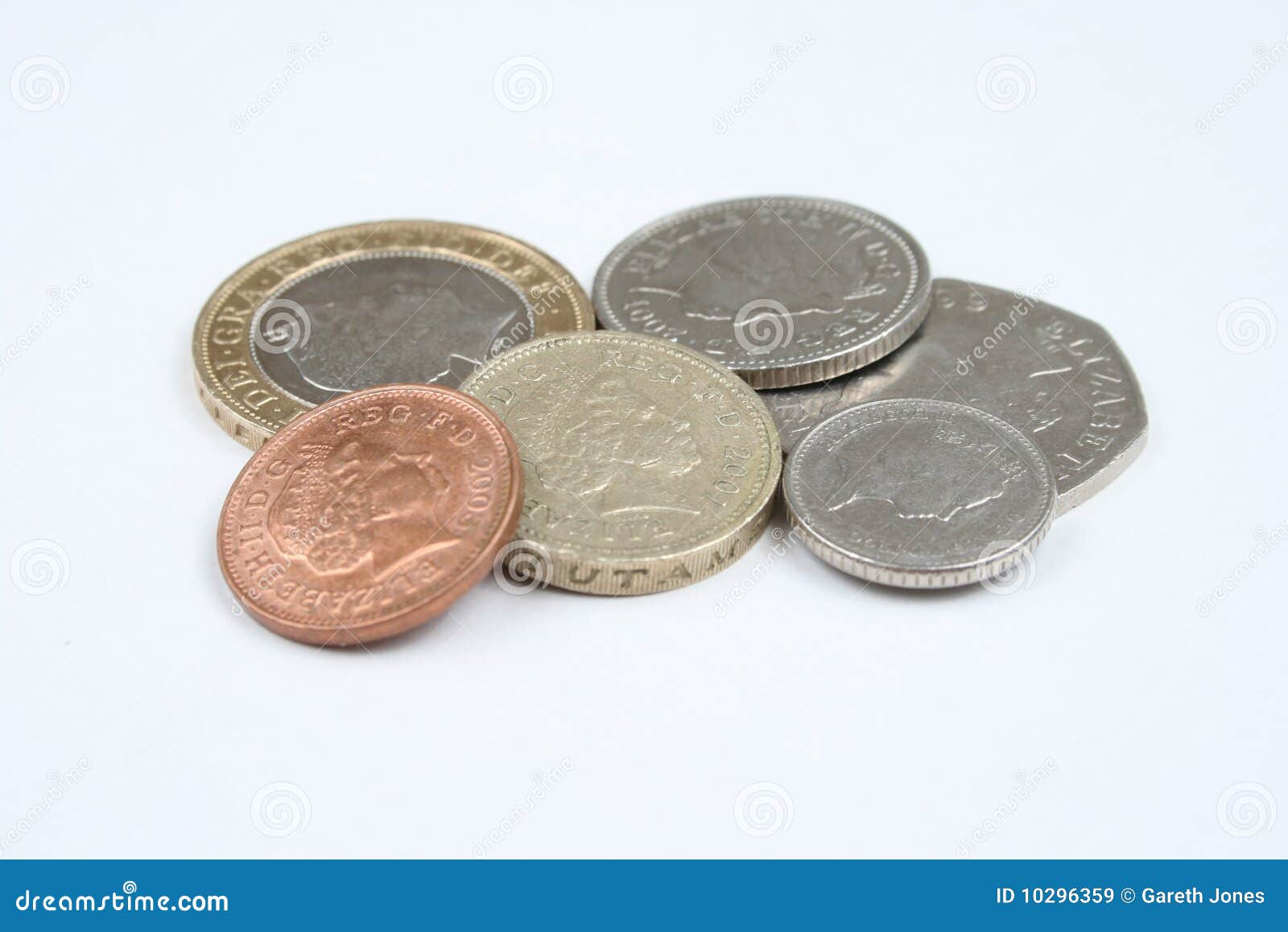 Coins On A White Background Stock Image - Image of sterling, english ...