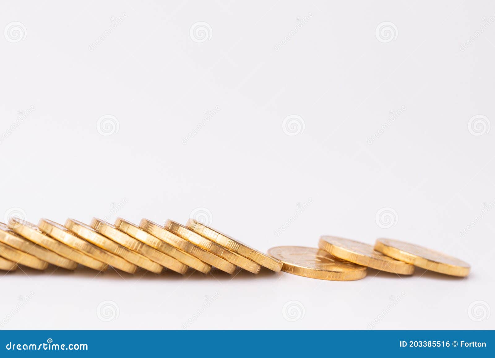 Coins on a White Background Stock Photo - Image of business, treasure ...