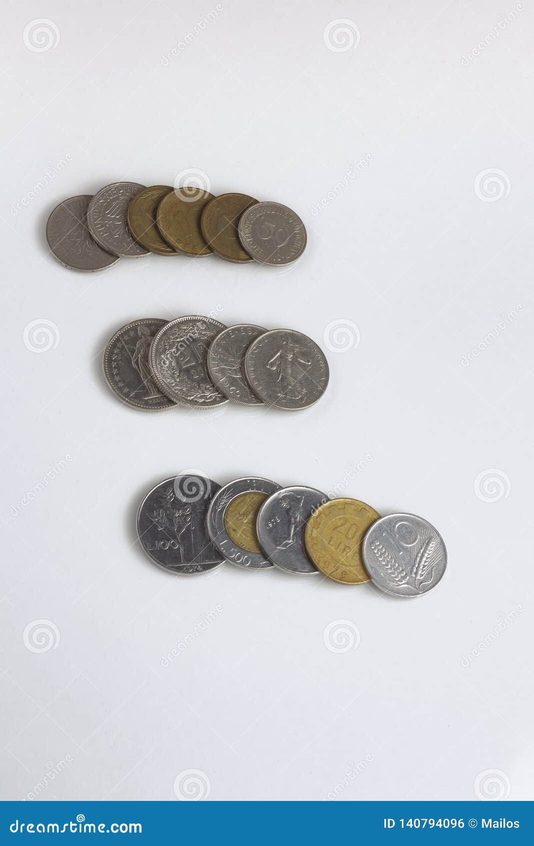 Coins on a White Background Stock Photo - Image of exchange, cash ...