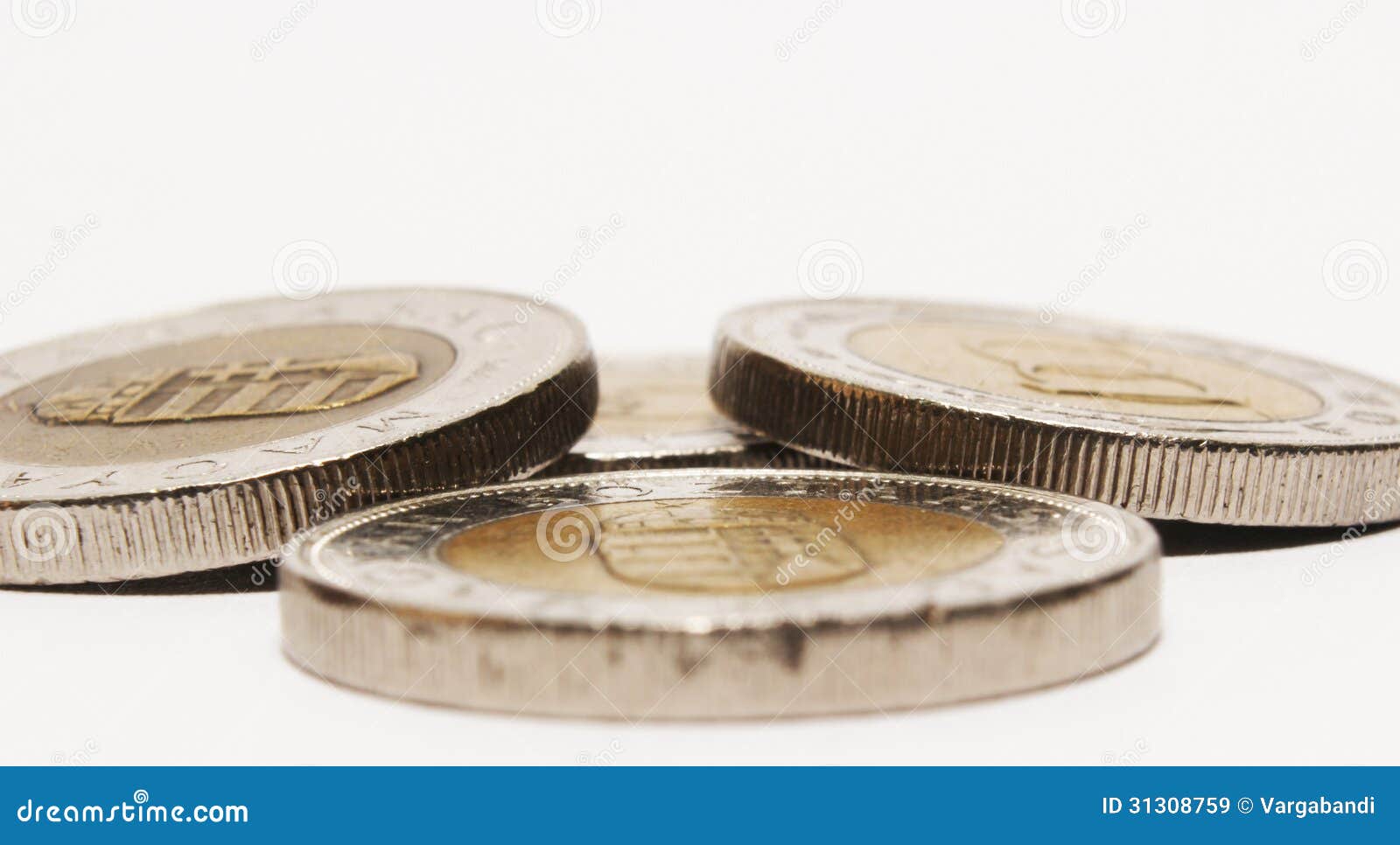 Coins on white stock image. Image of equity, isolated - 31308759