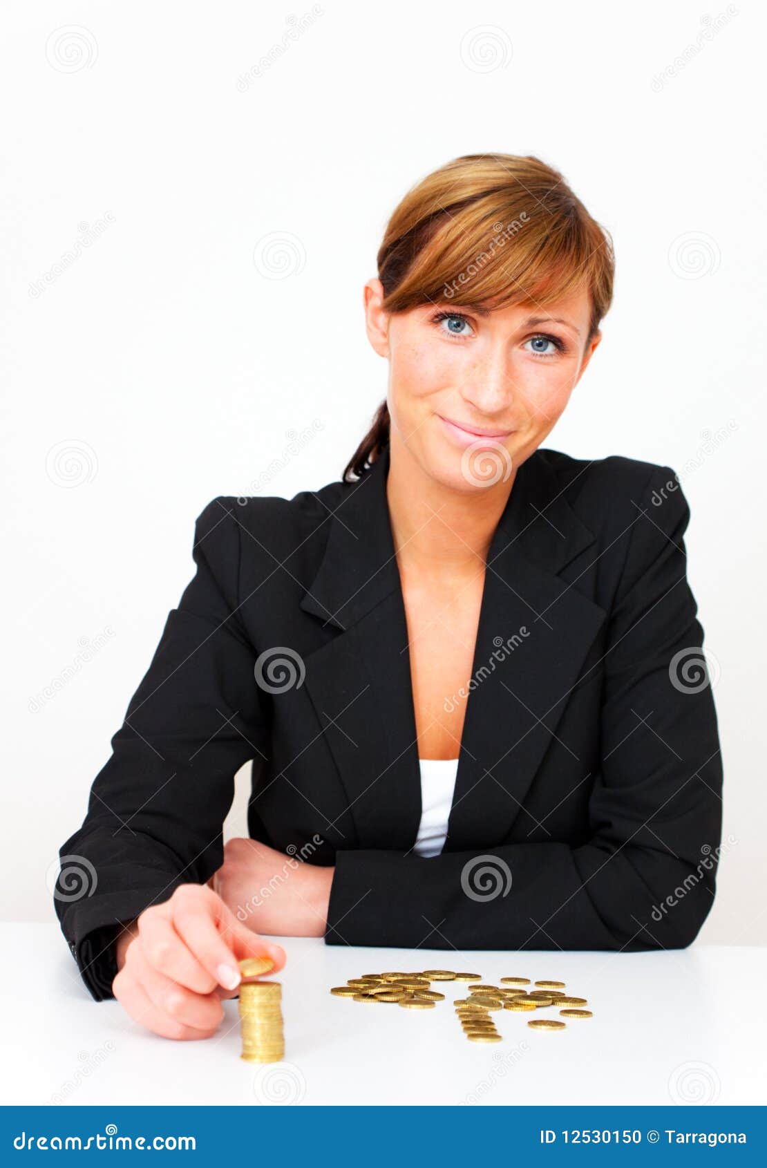 Coins woman money stock photo. Image of attractive, money - 12530150