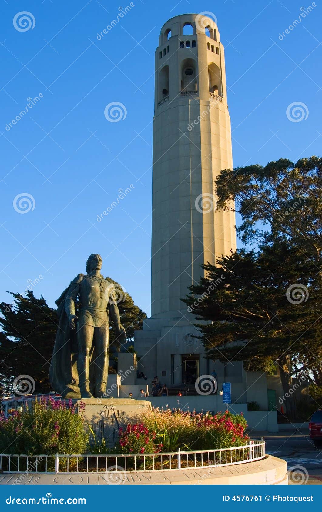 Coit Tower stock image. Image of christopher, sunset, tall - 4576761