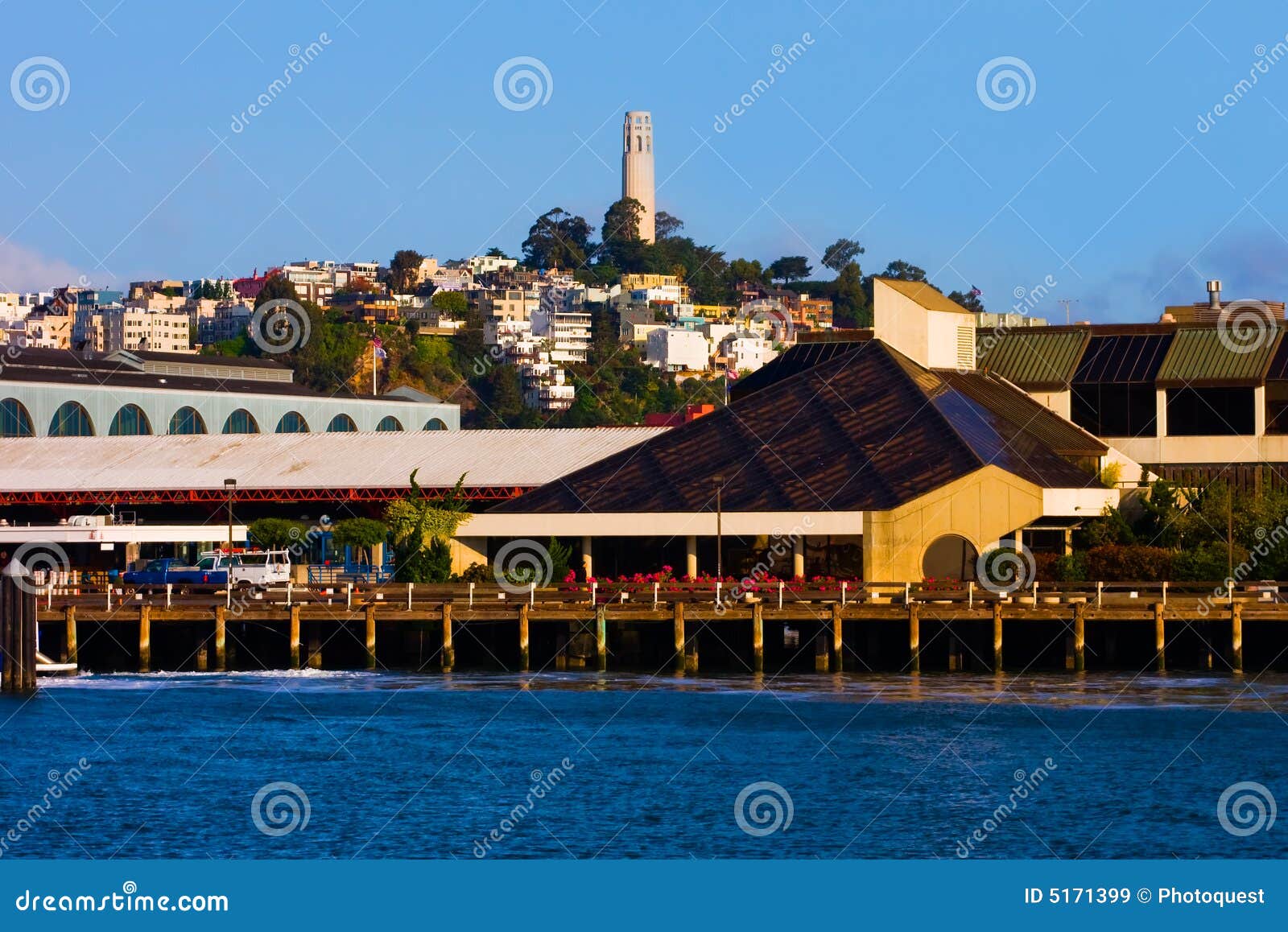 Coit Tower in San Francisco Stock Image - Image of hill, blue: 5171399