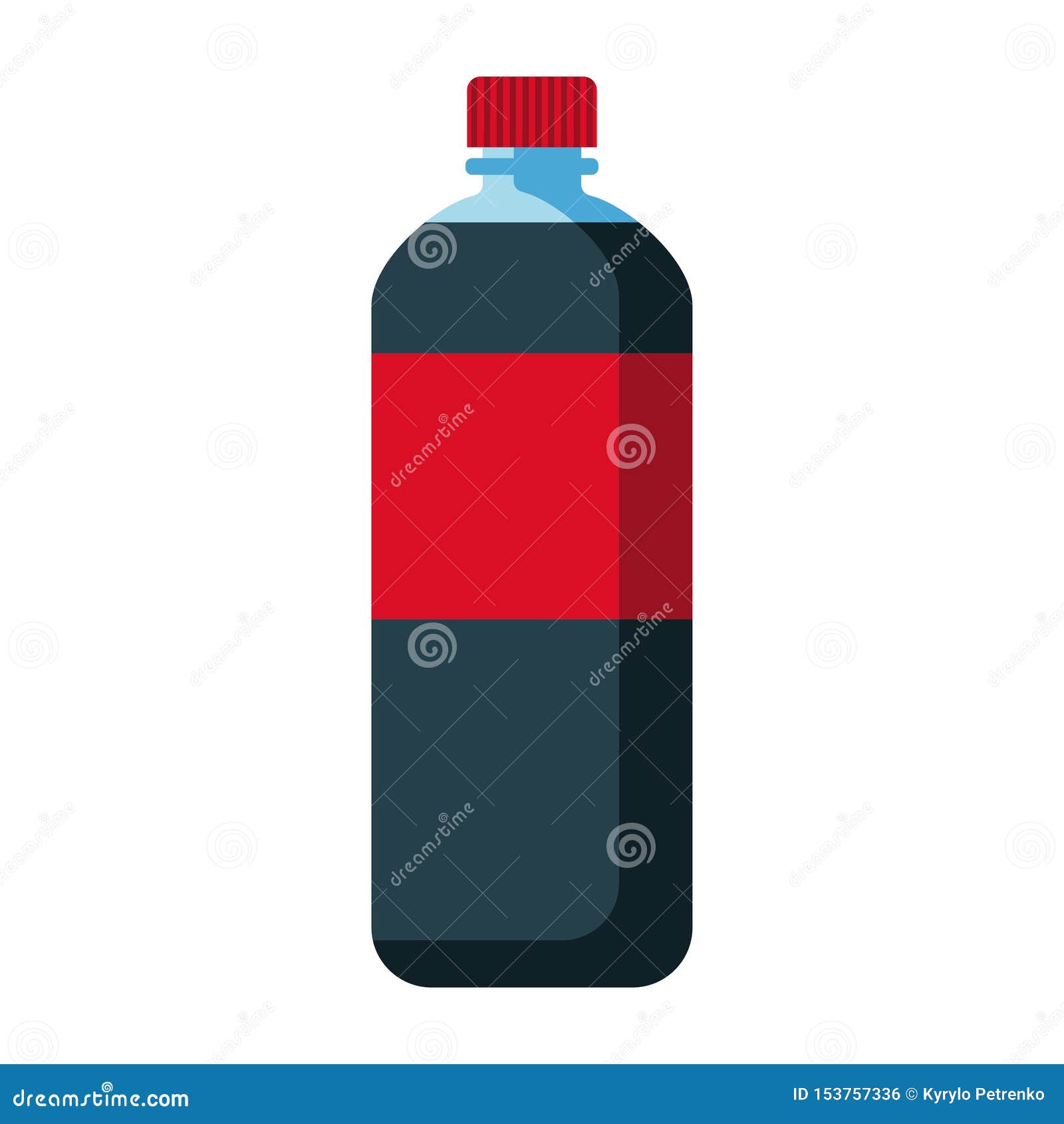 Coke Bottle Dark Water Red Label Vector Stock Vector - Illustration of ...