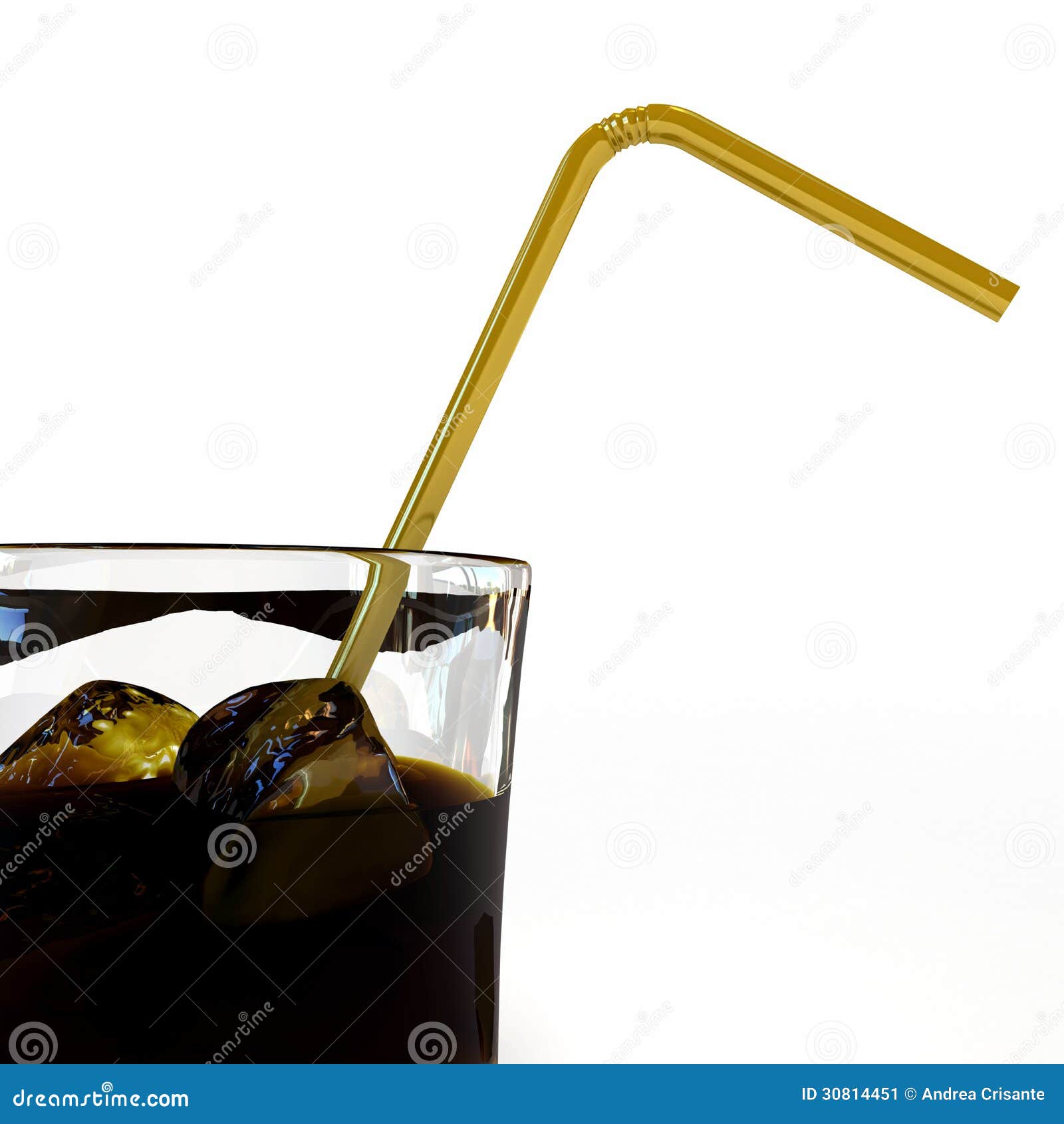 Coke Glass with Orange Straw Stock Illustration - Illustration of ...