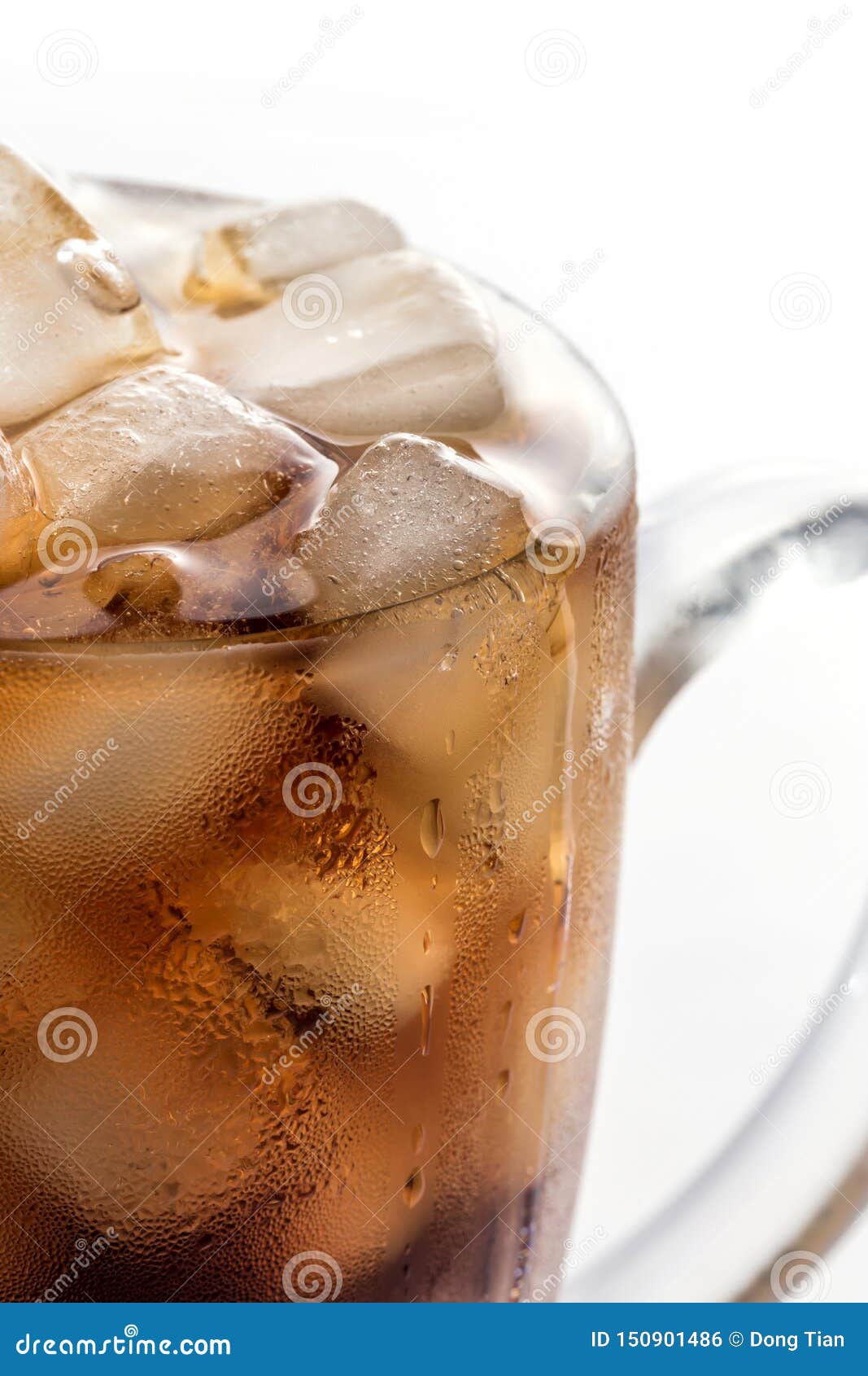 Coke and ice in a glass stock photo. Image of close - 150901486