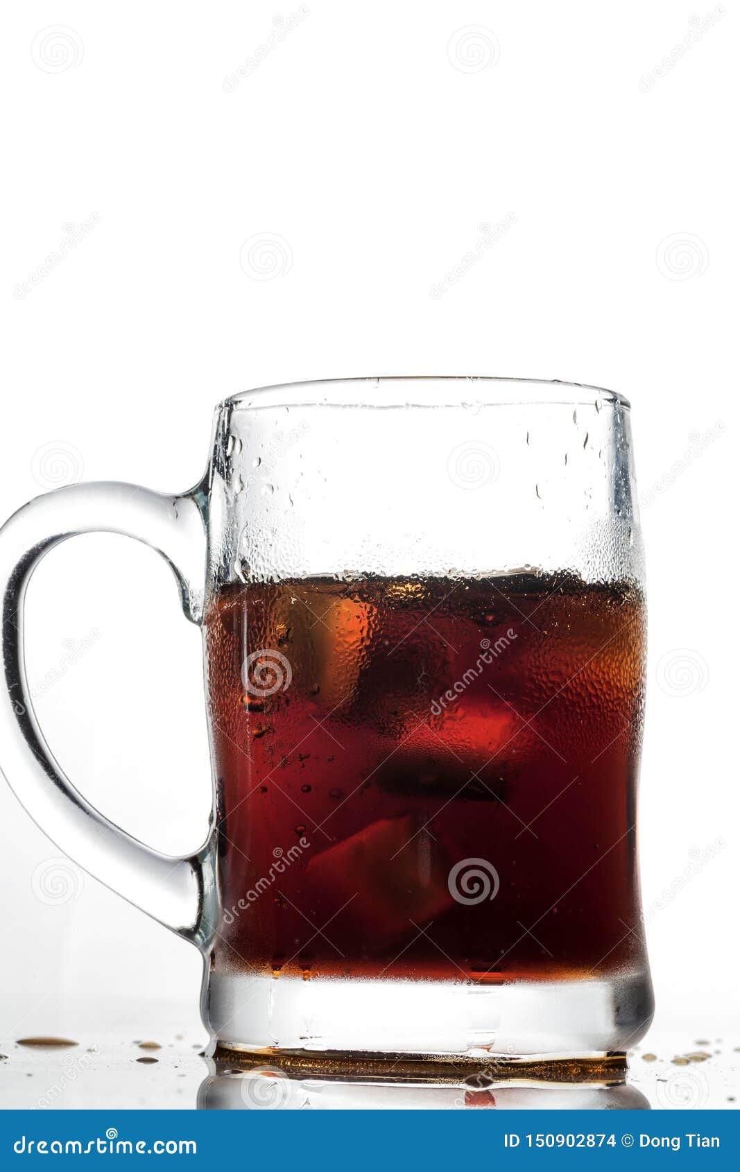 Coke and ice in a glass stock photo. Image of clean - 150902874