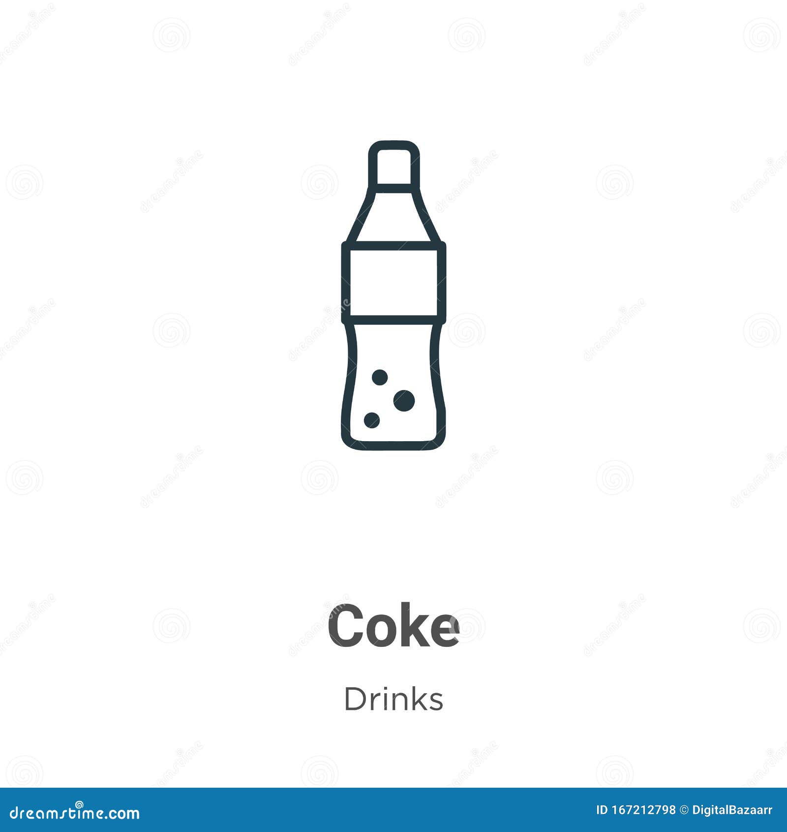 Coke Outline Vector Icon. Thin Line Black Coke Icon, Flat Vector Simple ...