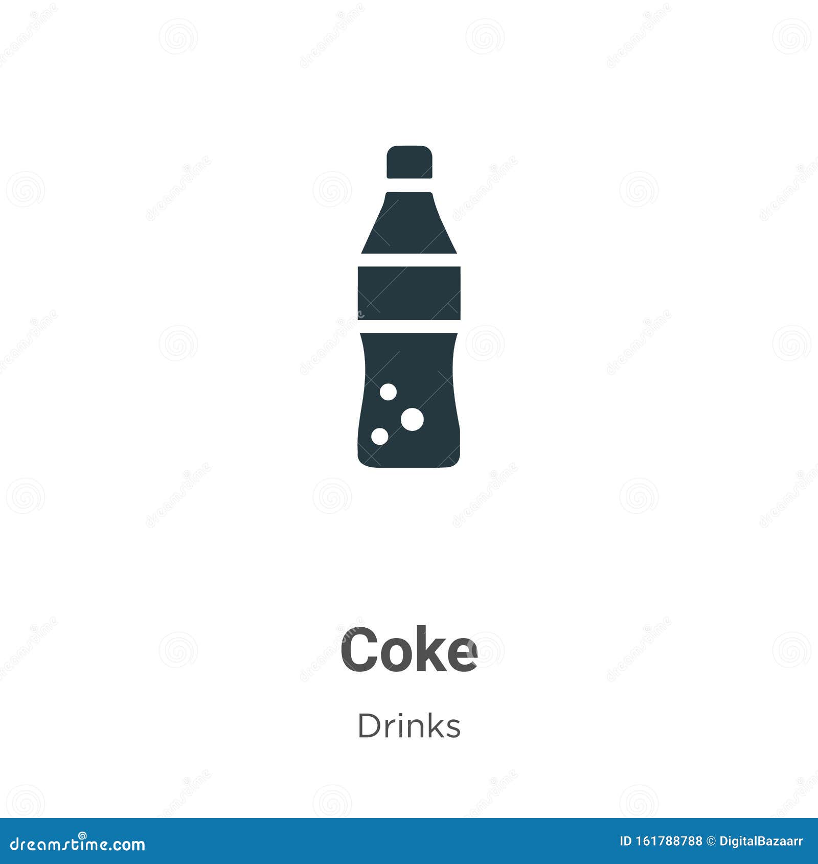 Coke Vector Icon on White Background. Flat Vector Coke Icon Symbol Sign ...